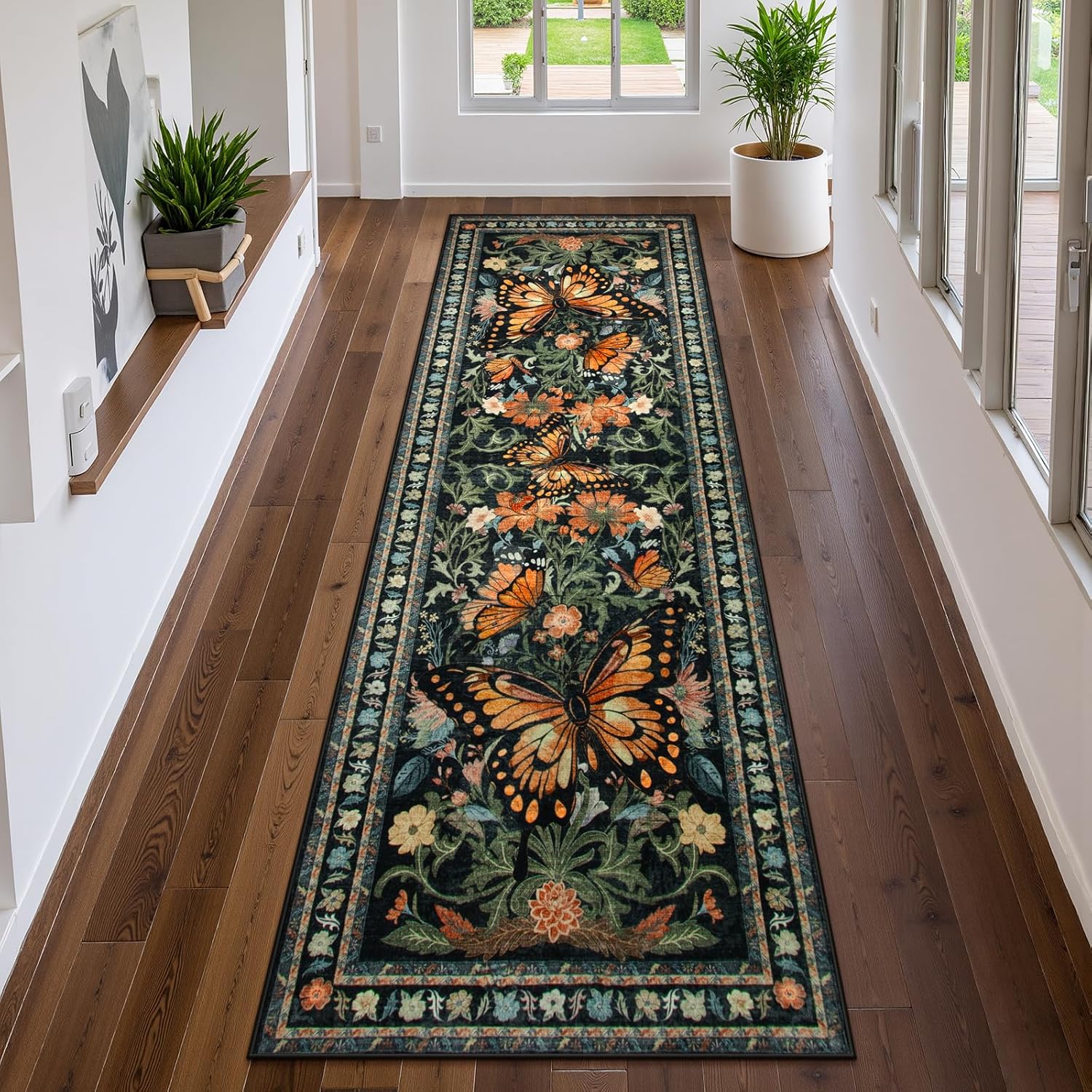 Amazon.com: Morebes Butterfly 2x8 Runner Rugs with Rubber Backing ...