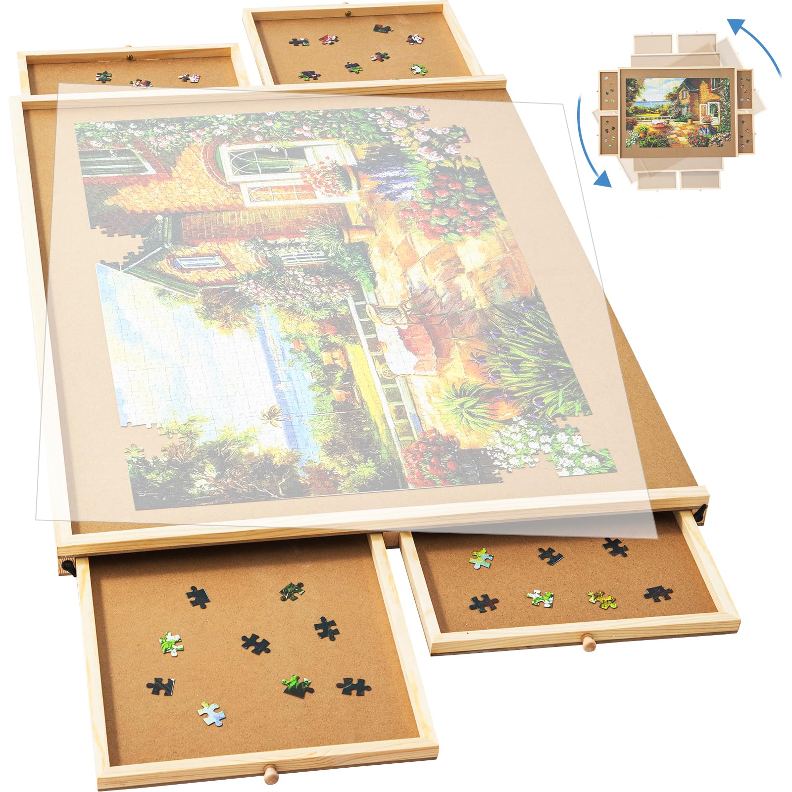 Snapklik.com : Furnishh 1500 Piece Rotating Jigsaw Puzzle Board