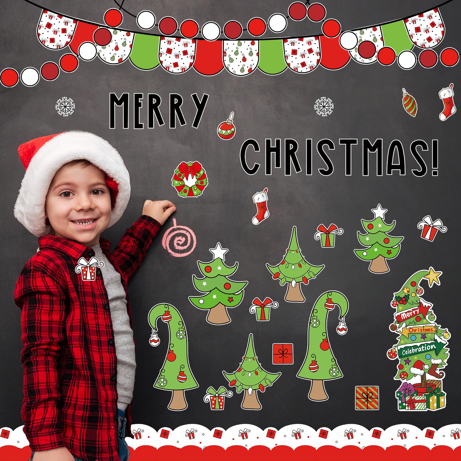 Snapklik.com : Whaline 94Pcs Merry Christmas Bulletin Board Decoration ...