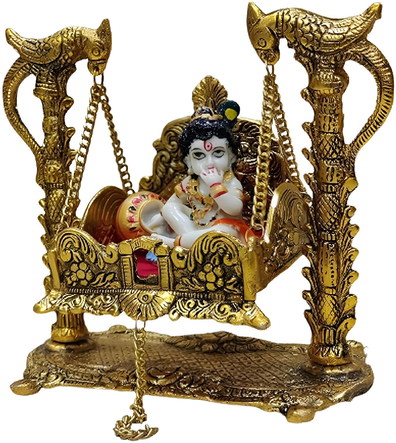 Buy Craft villa Krishna Jhula Singhasan Indian Traditional Handicraft ...