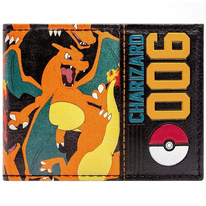Buy Charizard 006 Pokeball Orange ID & Card Bi-Fold Wallet Online at ...