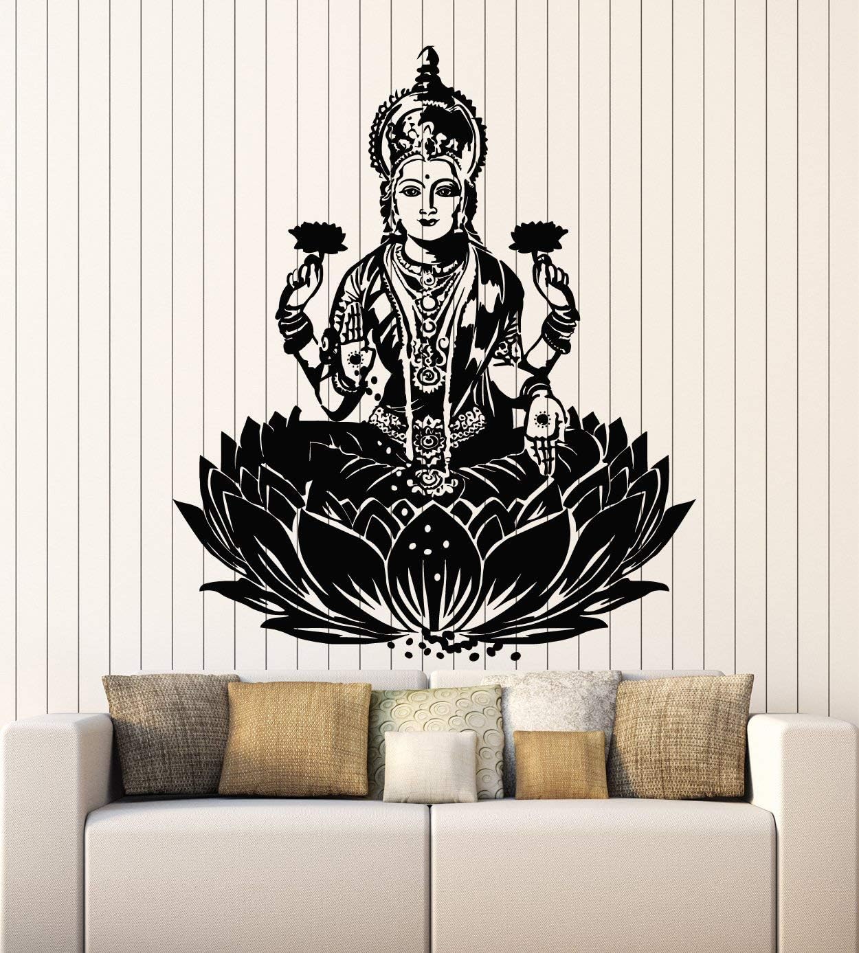Amazon.com: Large Vinyl Wall Decal Lotus Flower Yoga Pose Hinduism ...