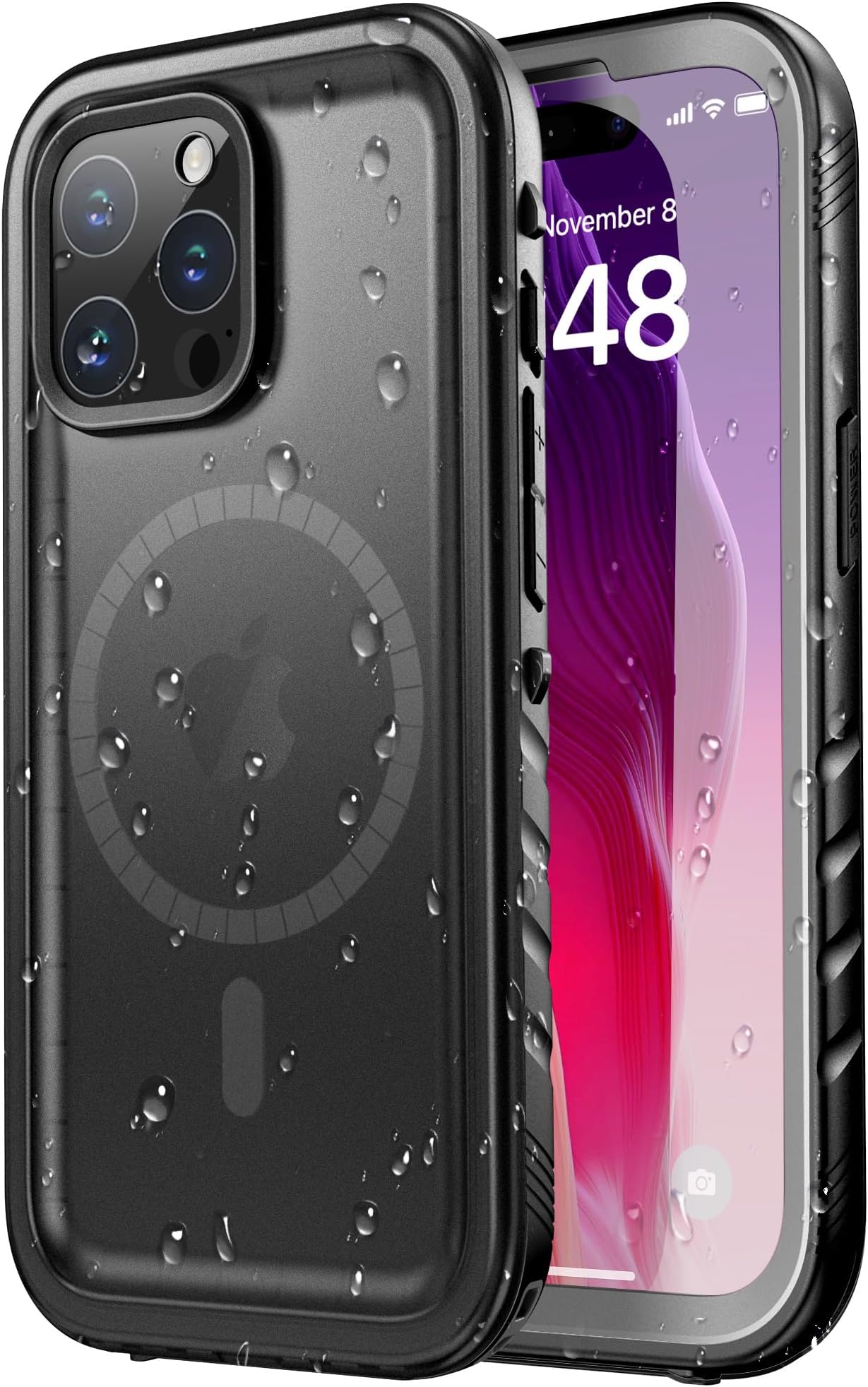 Lanhiem Coque iPhone 15 Pro Max Étanche, IP68 Imperméable 360 Integral ...