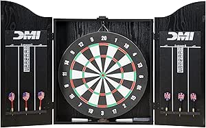 DMI Sports Recreational Dartboard Cabinet Set - Includes Dartboard, Two ...