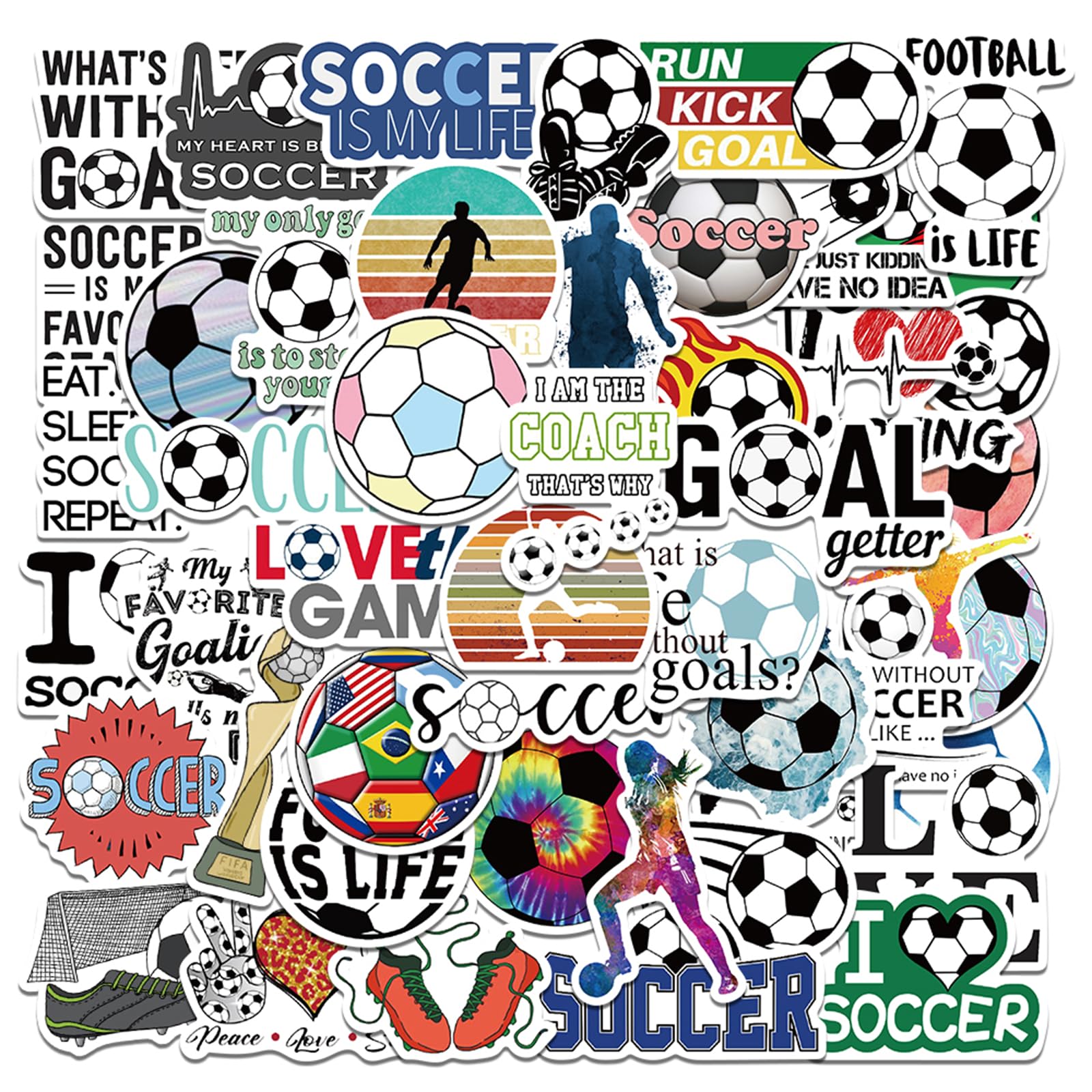 Amazon.com: Soccer Stickers for Water Bottles,Soccer Training Stickers ...