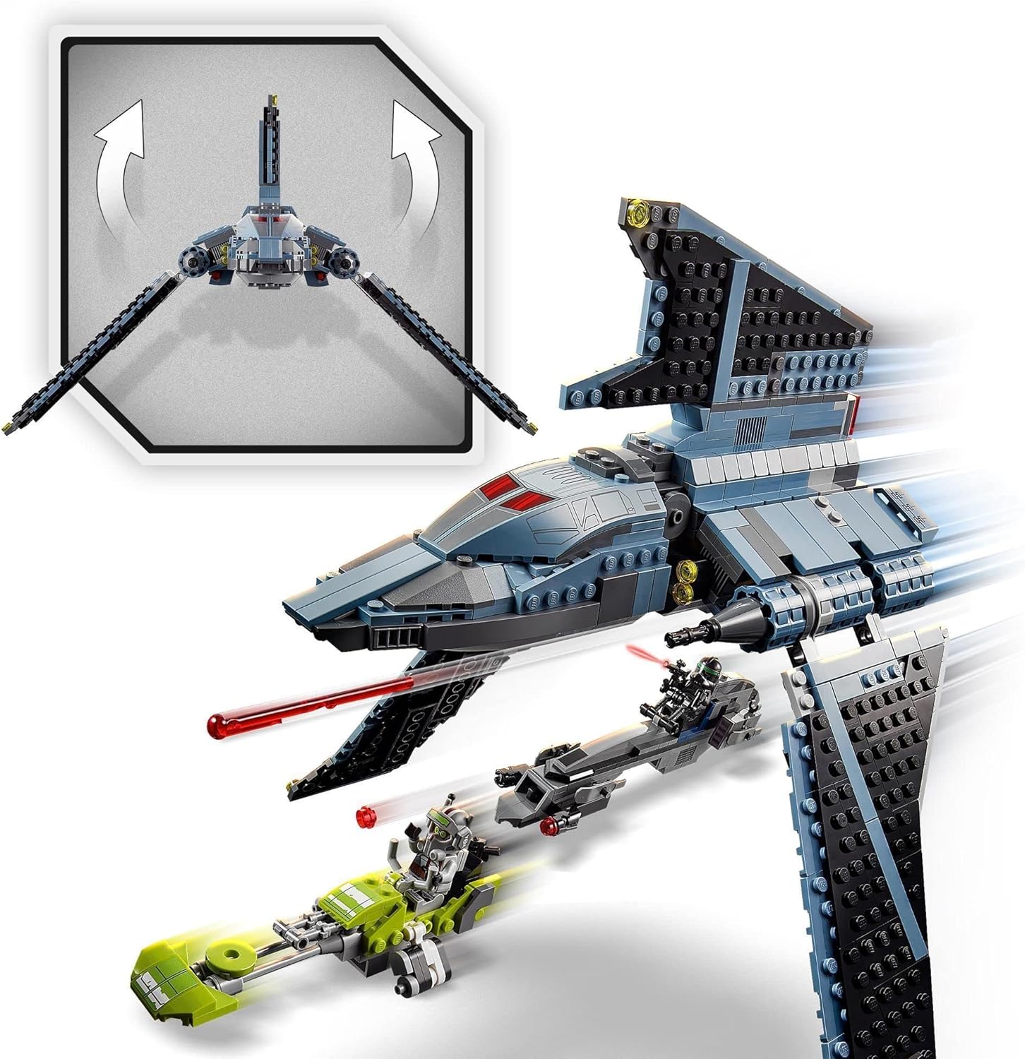 LEGO 75314 Star Wars The Bad Batch Attack Shuttle Building Toy for Kids ...