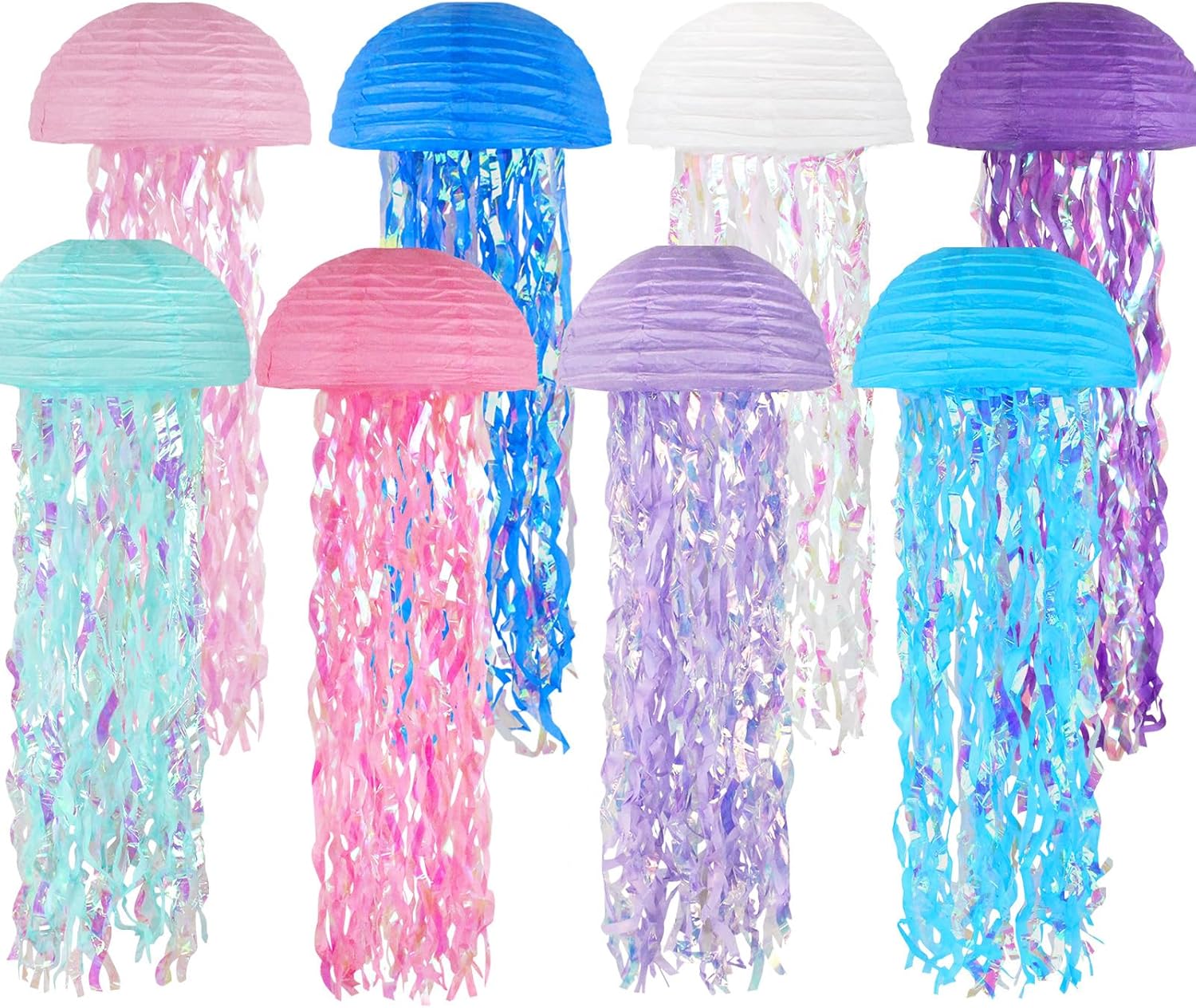 YUNXUAN Mermaid Birthday Decorations, Jellyfish Paper Lanterns Pink ...