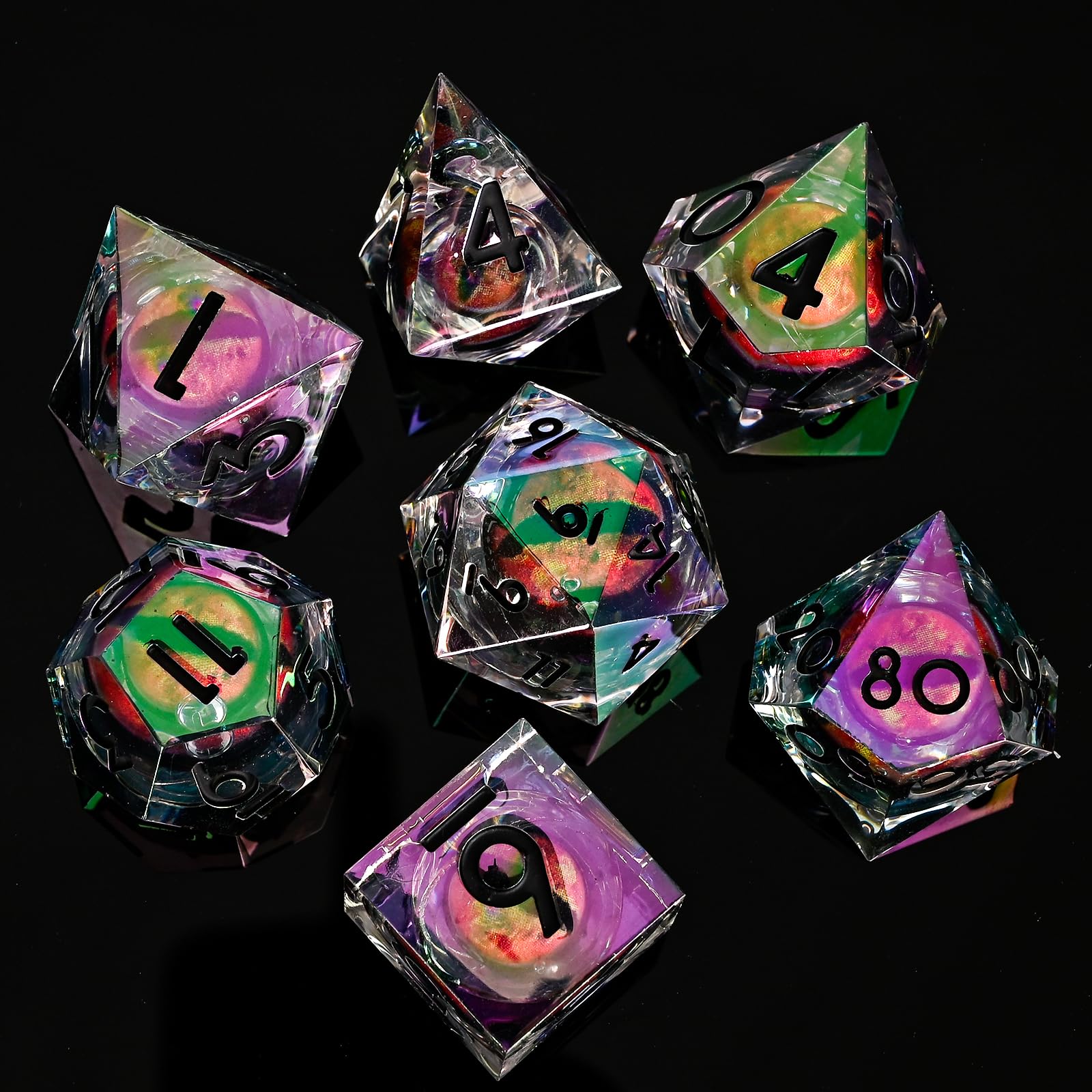 Amazon.com: UBEUCK Electroplated Resin Dice Set, Resin Edge Sharp for ...