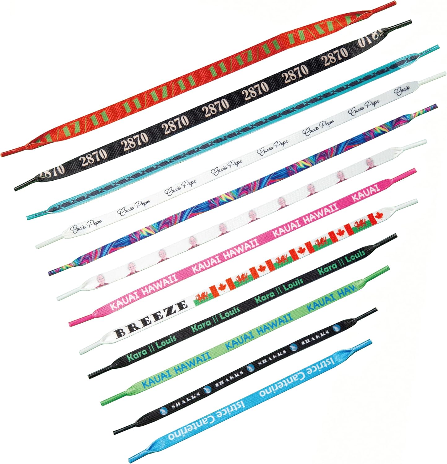 Amazon.com: YBACYUXR Personalized shoe laces Custom text flat Shoelaces ...