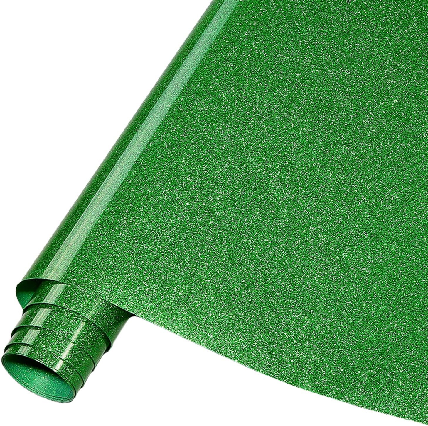 Amazon.com: Tintnut Dark Green Glitter HTV Vinyl Roll -12" x5ft Grass ...