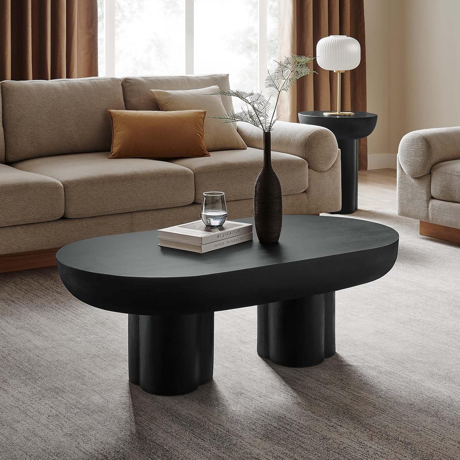 Amazon.com: Modway Caspian Concrete Oval Black – Perfect Small Space ...