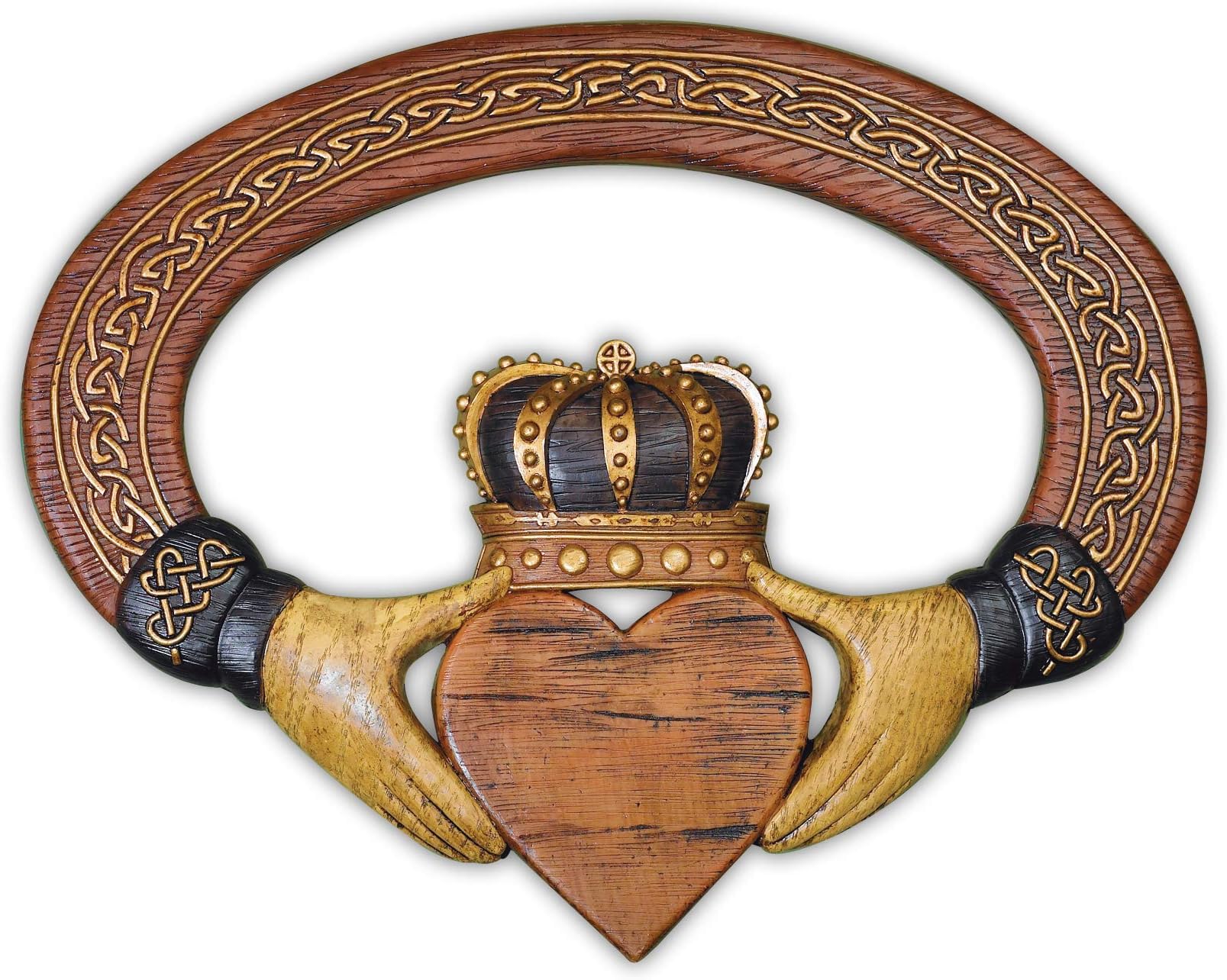 Amazon.com: Celtic Claddagh Ring Wall Plaque Home Decor Figurine Statue ...