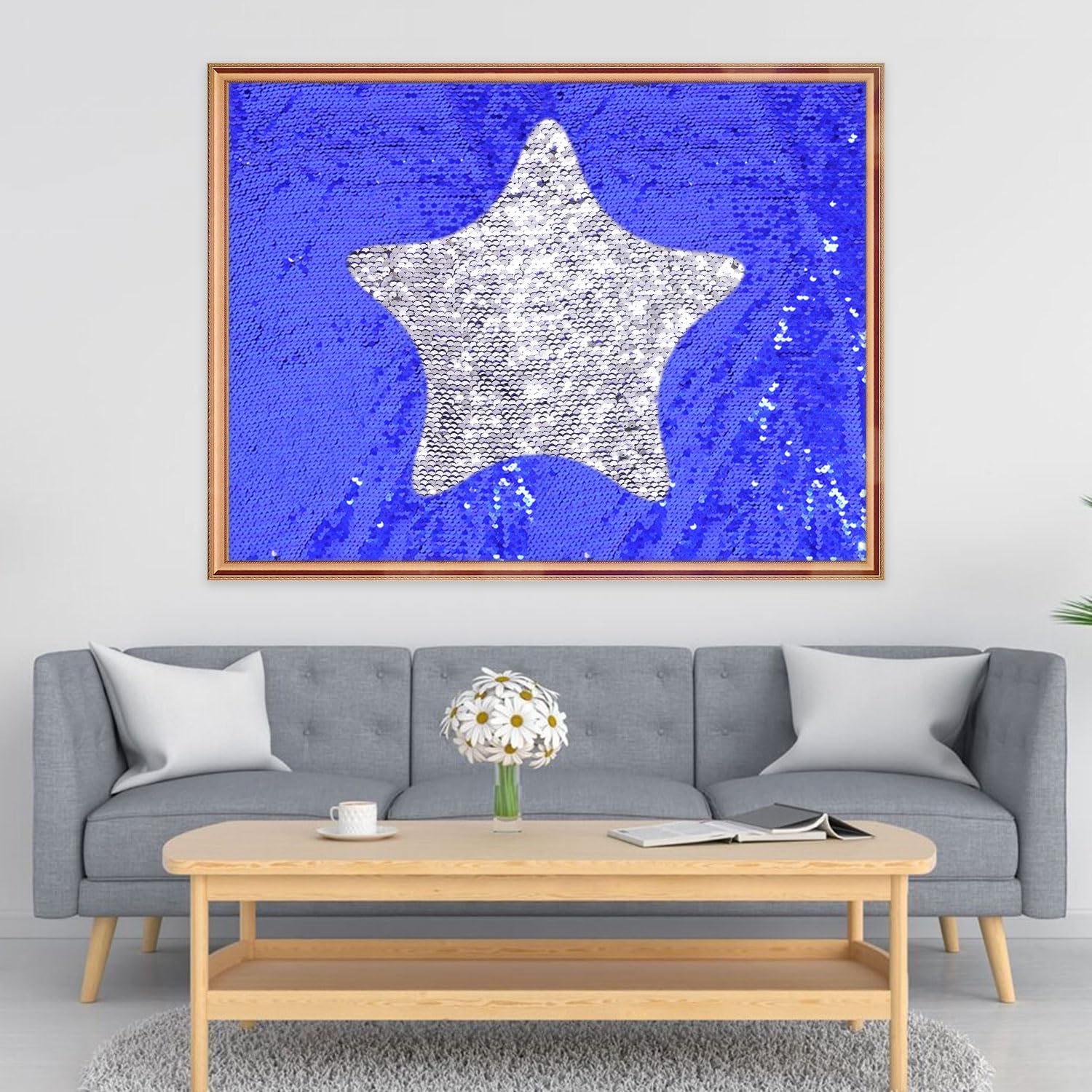 Snapklik.com : Sensory Wall Sequin Flip Fabric For Kids Blue Silver ...