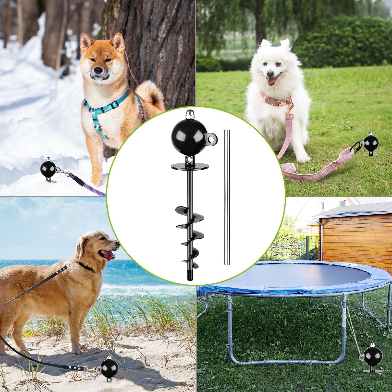 Snapklik.com : SELEWARE Dog Tie Out Stake Outdoor Anti-Rust Dog Anchor ...