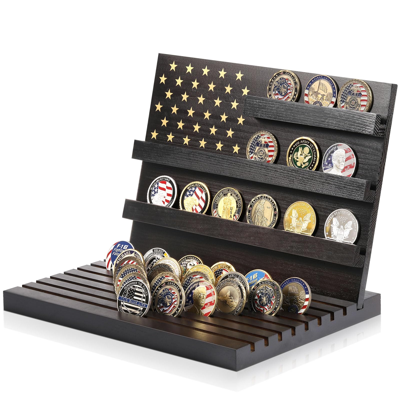 Amazon.com: Threehoney 1 Pcs Challenge Coin Display Stands 11 Rows ...