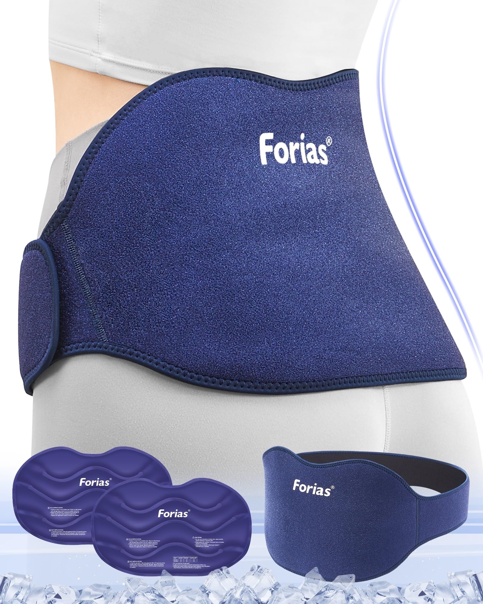 Buy Forias Large Ice Pack for Back Pain , 2 Pack Reusable Lower Back ...
