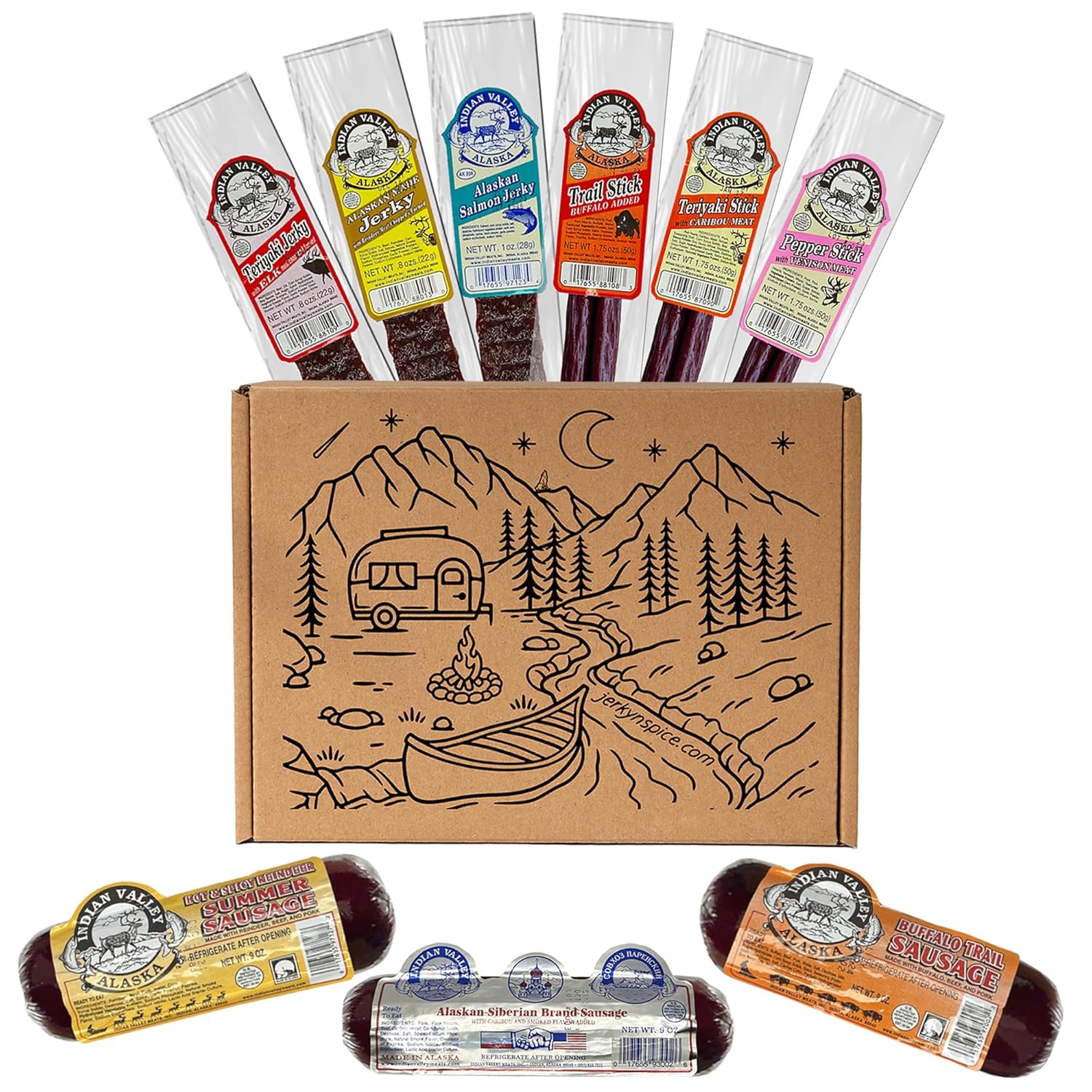 Amazon.com: Indian Valley Meats Alaskan Meat Snack Gift Box | Contains ...