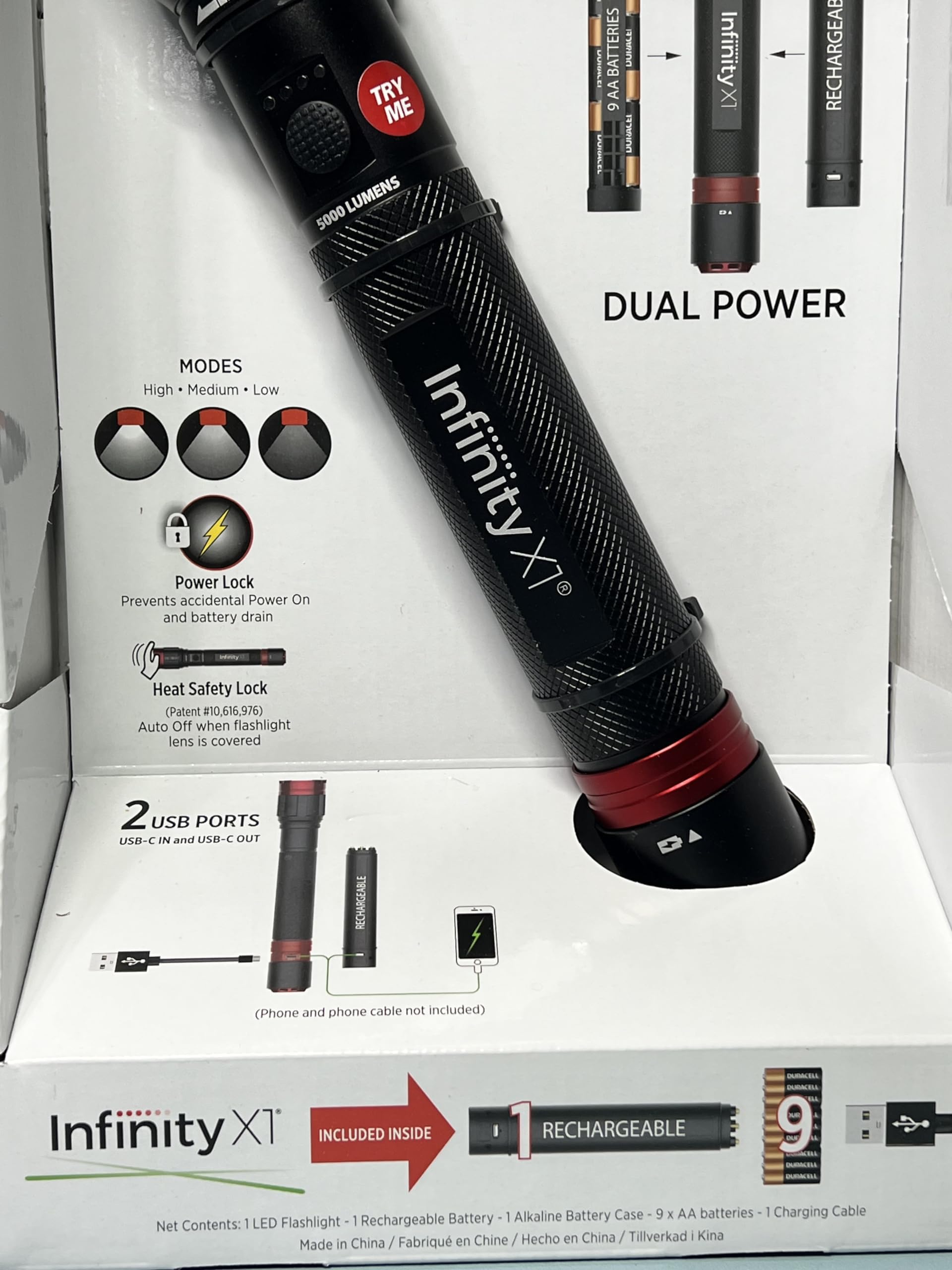 Infinity X1 Dual Power Rechargeable Flashlight 5000 Lumens - Amazon.com