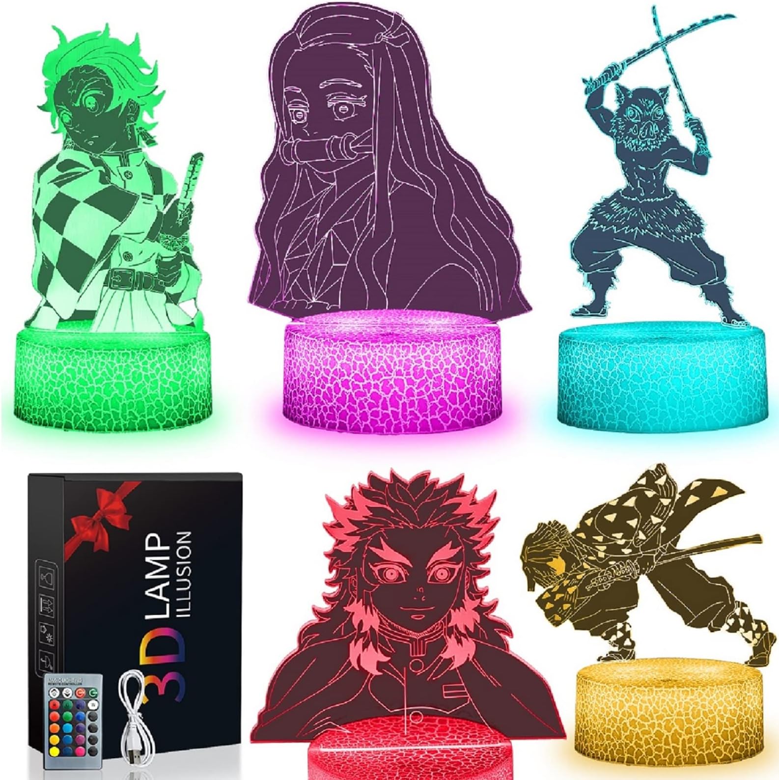 HZHZCC 3D Illusion Night Light Anime Kochou Shinobu Lamp Led Acrylic ...