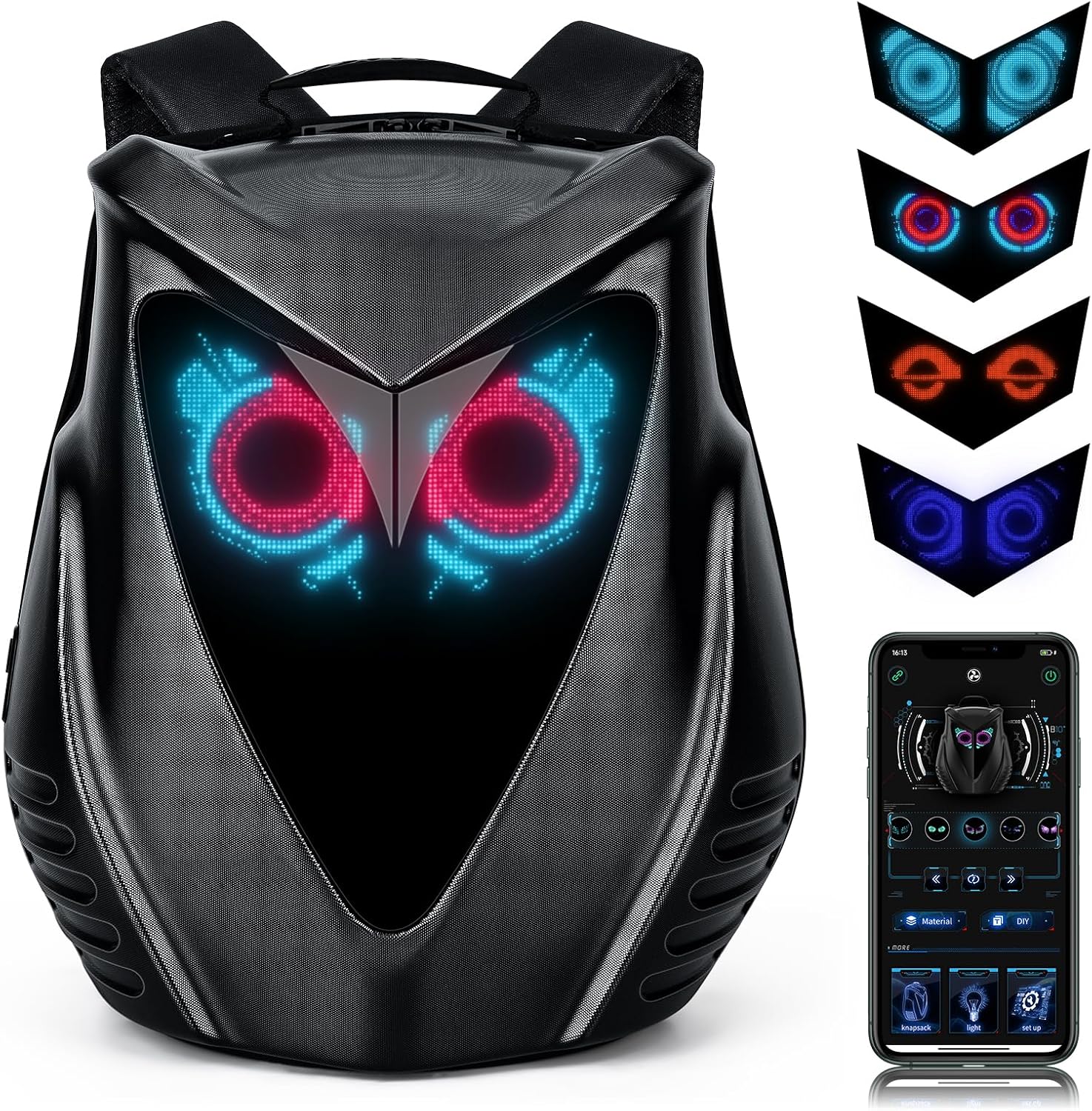 Amazon.com: Led Backpack with Programmable Screen, App Control DIY Owl ...