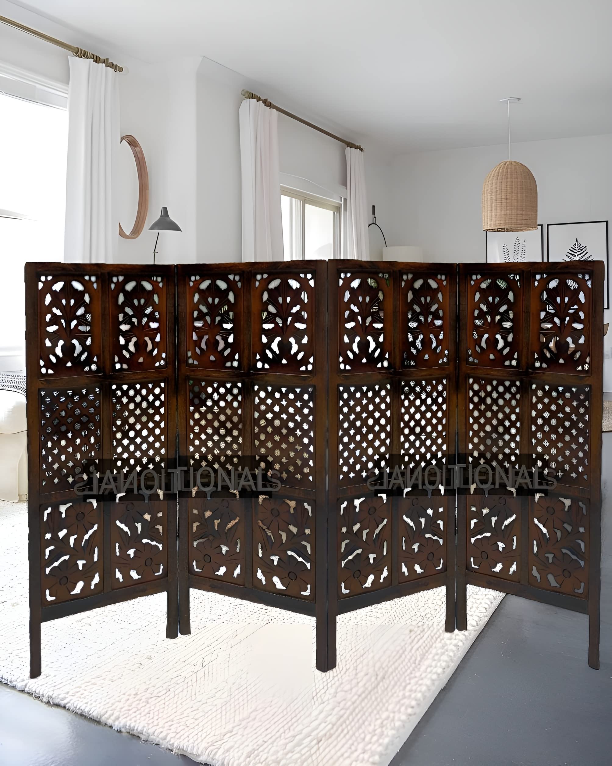 Buy TRADITIONAL CRAFT Wall Divider Room Separator 4 Panel Divider Room ...
