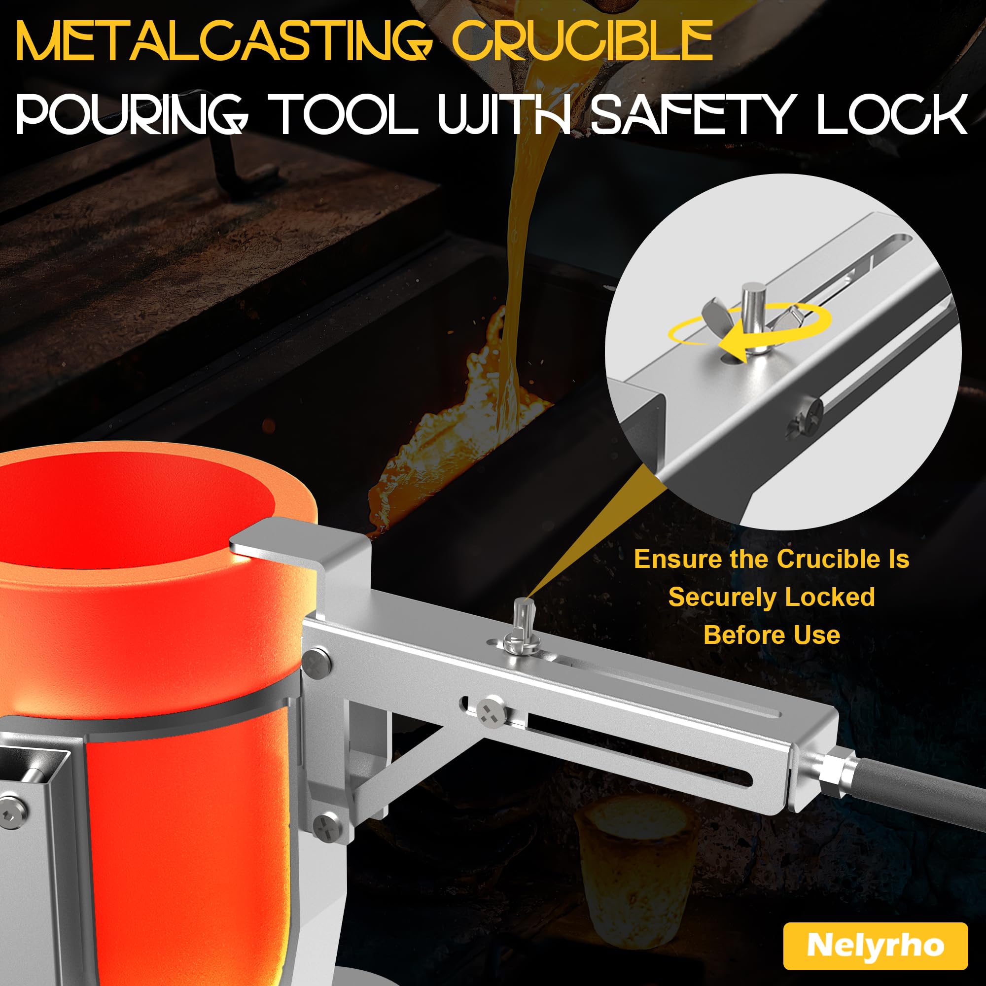 Snapklik.com : Nelyrho Hand-held Crucible Pouring Tongs/Rack