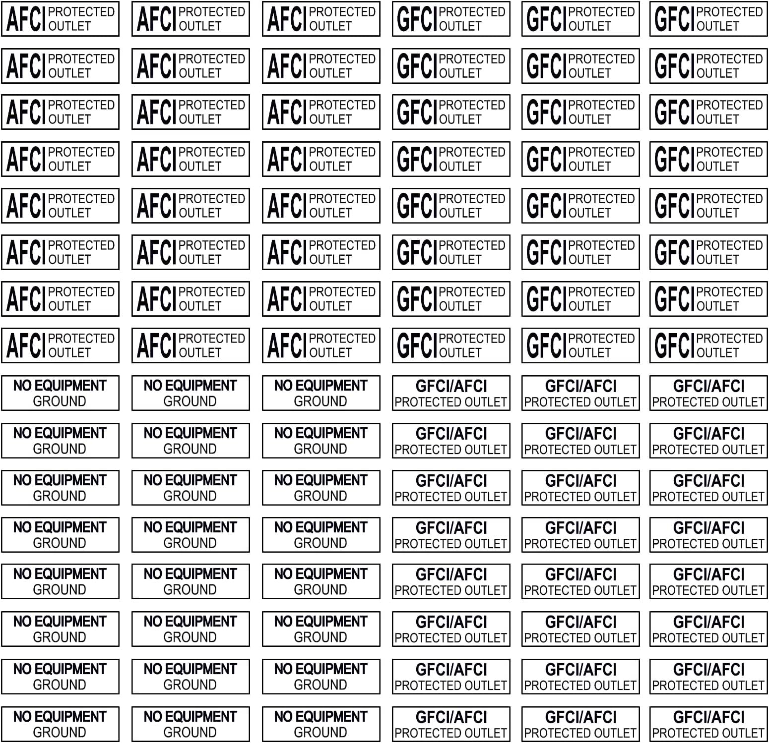 Amazon.com : GFCI AFCI Protected Outlet Receptacle Plates Label Sticker ...
