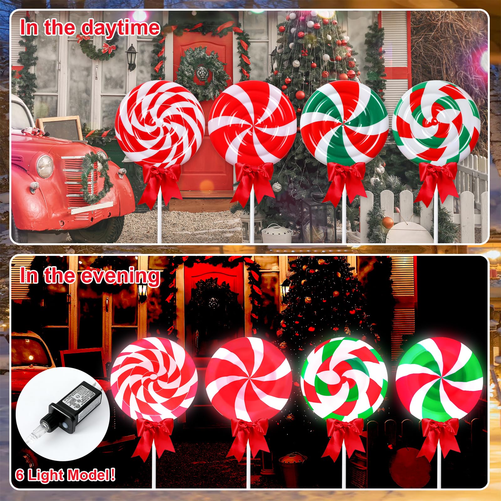 Led Peppermint Pathway Lights Lollipop Xmas Lights Candy Cane LED