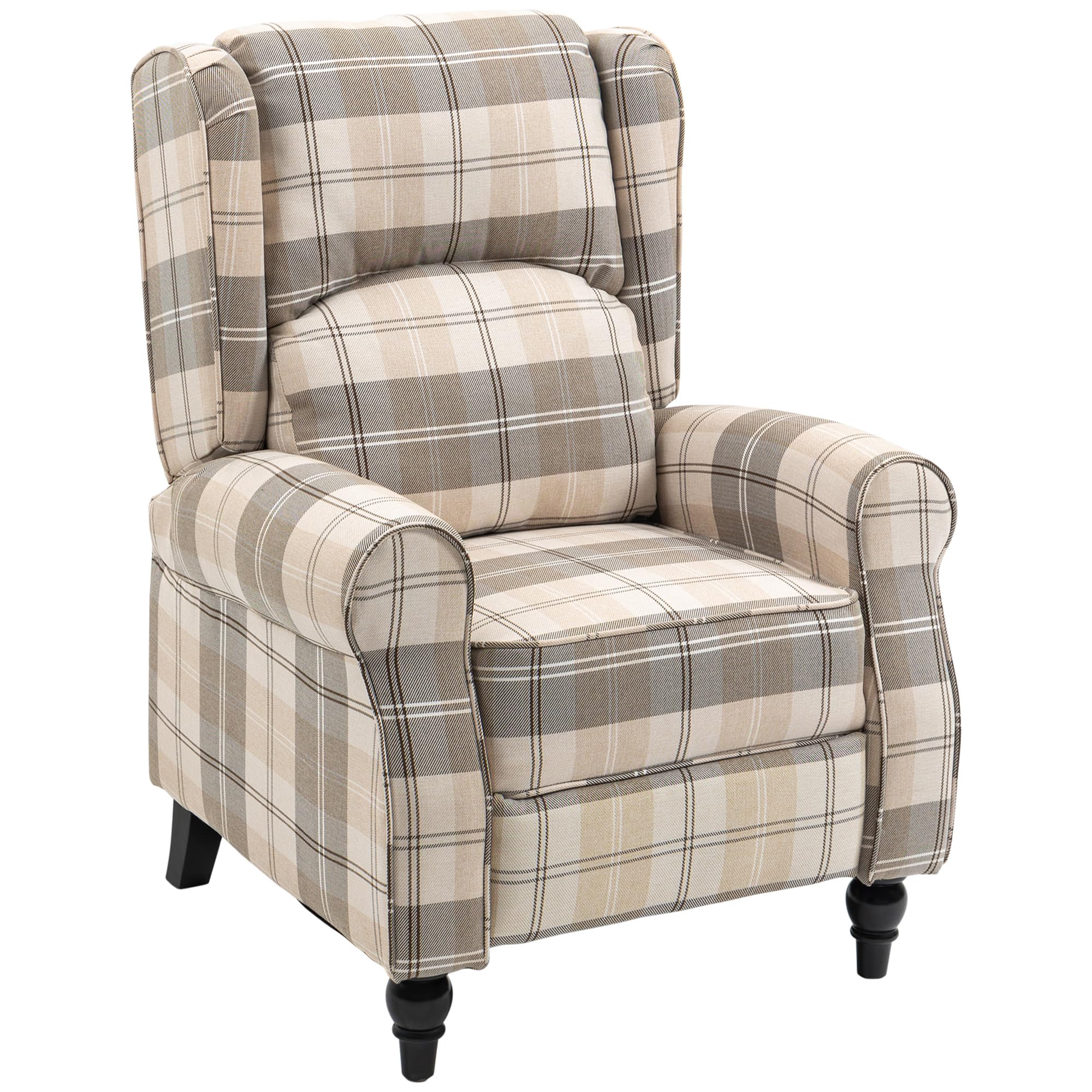 HOMCOM Recliner Chair for Living Room Wingback Chair with Padded ...