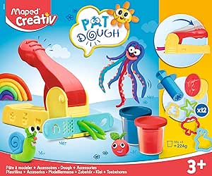 Maped Creativ Pat Dough Modeling Clay Set with 4 Colors and 12 ...