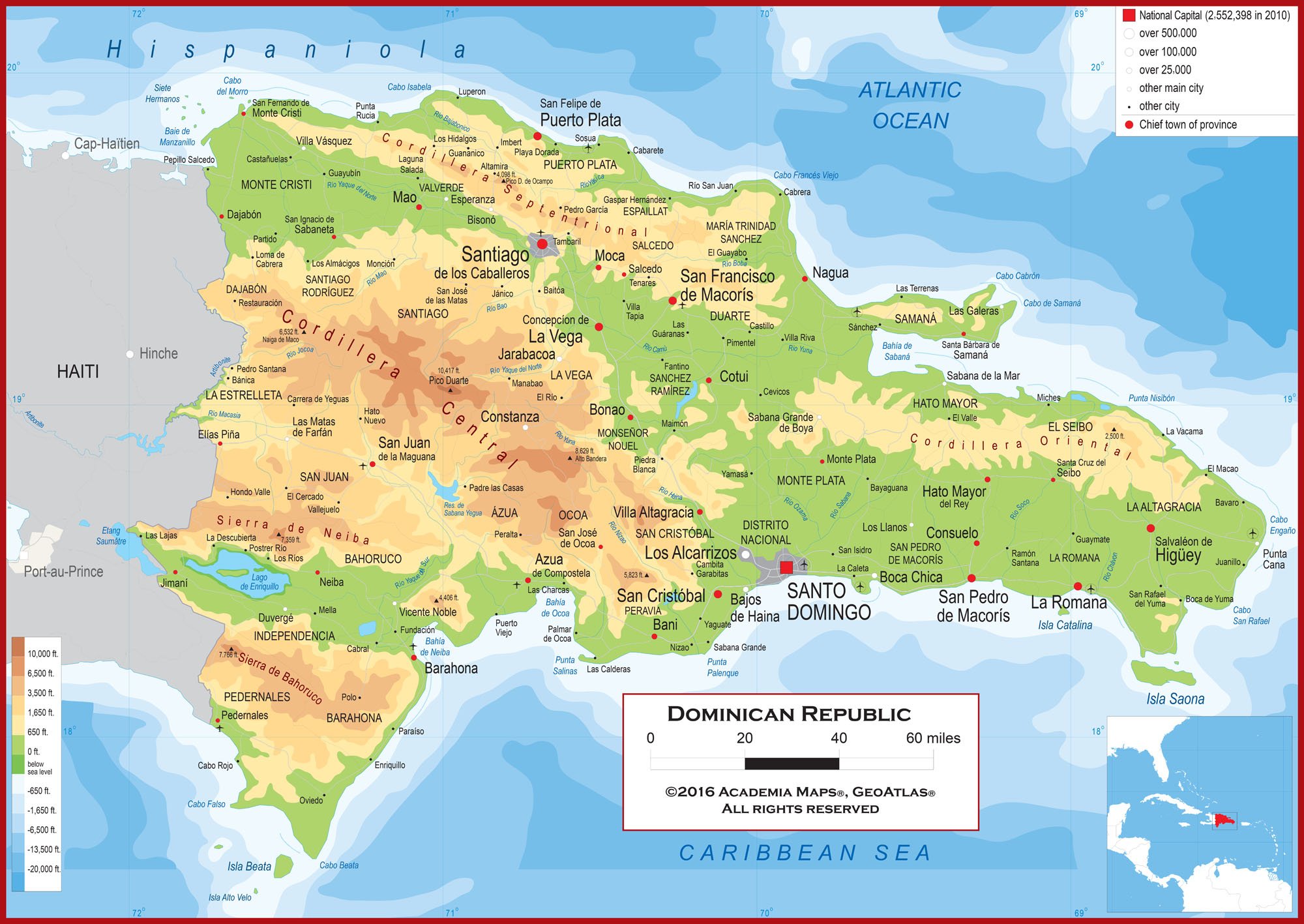 Academia Maps Wall Map Of Dominican Republic Fully Laminated Classroom ...