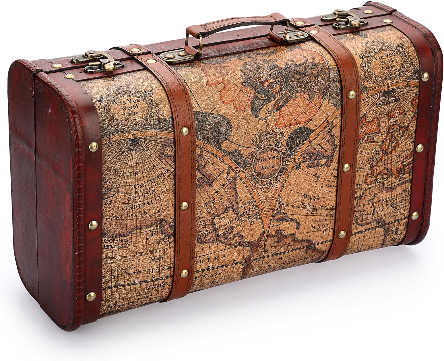 Amazon.com: SLPR Wooden Vintage Luggage Trunks - Set of 2, Decorative ...