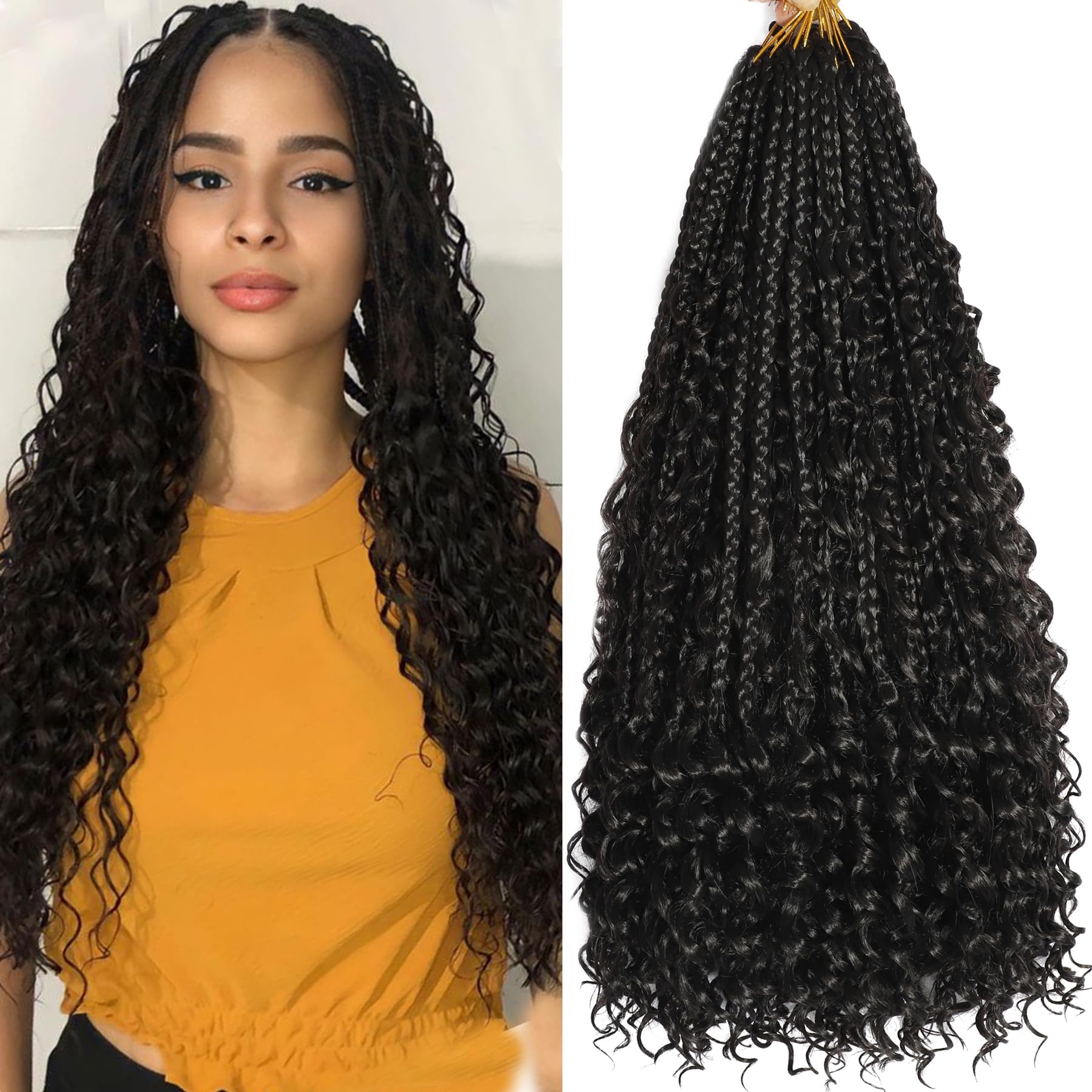 Snapklik.com : Goddess Box Braids Crochet Hair For Black Women 18 Inch ...