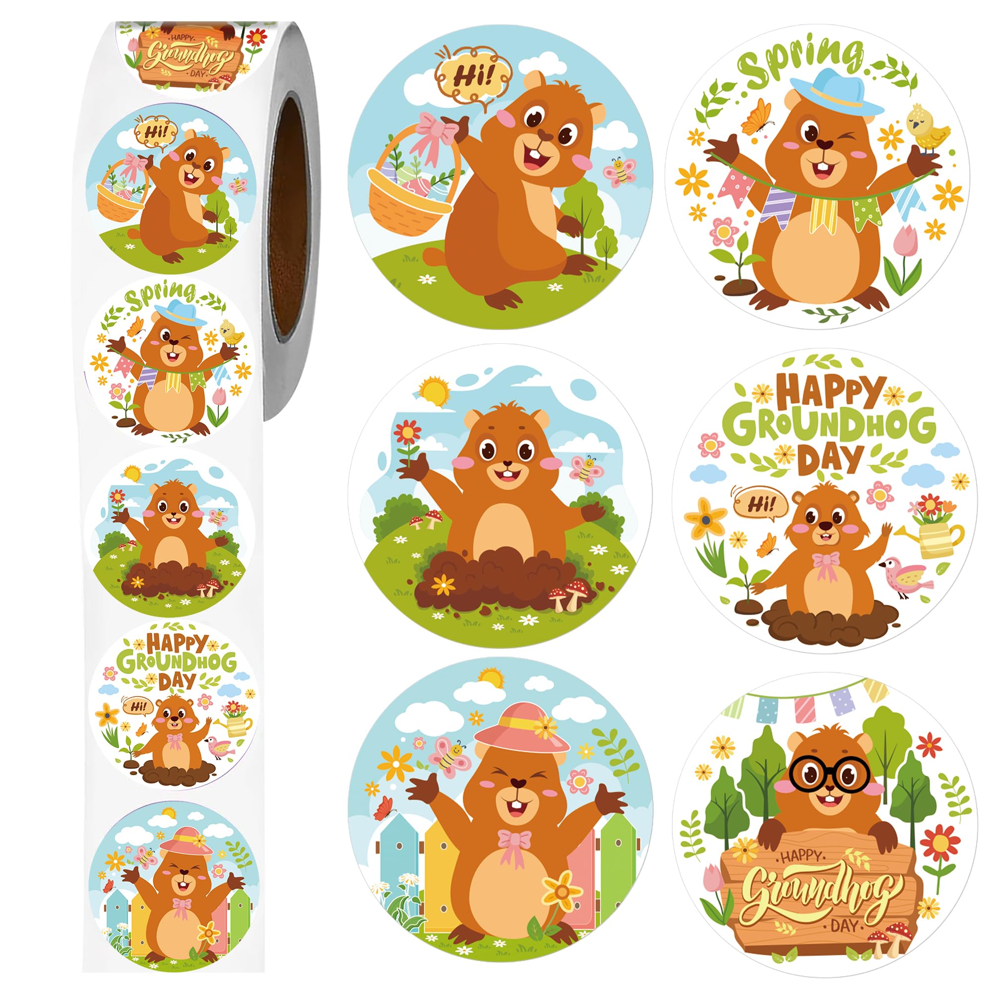 Amazon.com: Luvsweets Groundhog Day Decorations Stickers - 500 Pcs ...