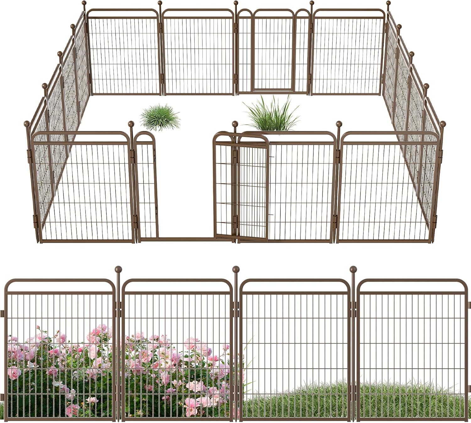 Amazon.com : 24 in(H) Decorative Garden Fence Outdoor for Yard with ...