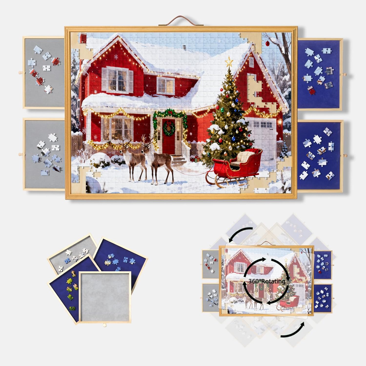 Amazon.com: 1500 Pcs Adjustable Jigsaw Puzzle Board with 4 Drawers and ...