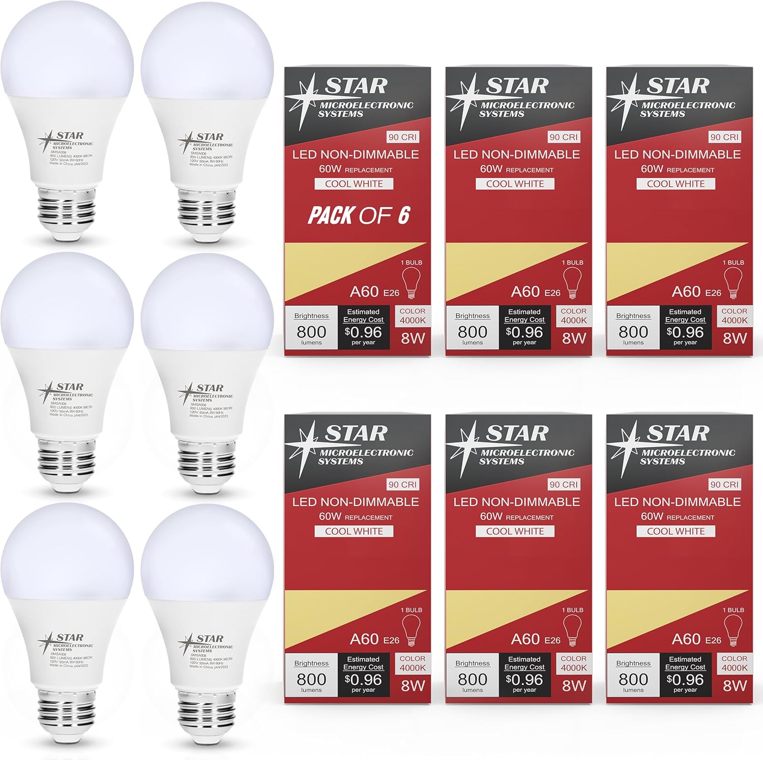 Star Microelectronic Systems LED Light Bulb 90 CRI 800 Lumens 4000K 33 ...