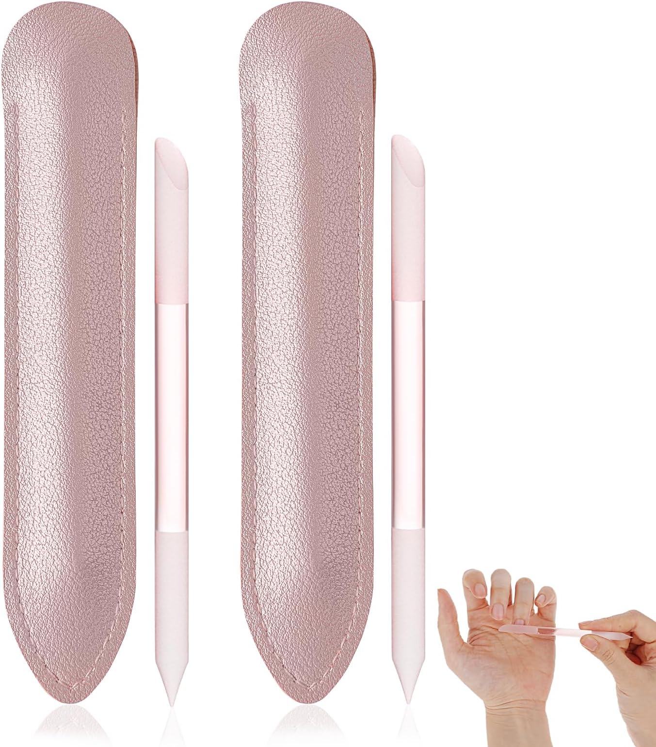 Amazon.com : Glass Cuticle Pusher Set of 2 Manicure Sticks for Nails ...