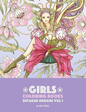 Girls Coloring Books: Detailed Designs Vol 1: Complex Coloring Pages ...
