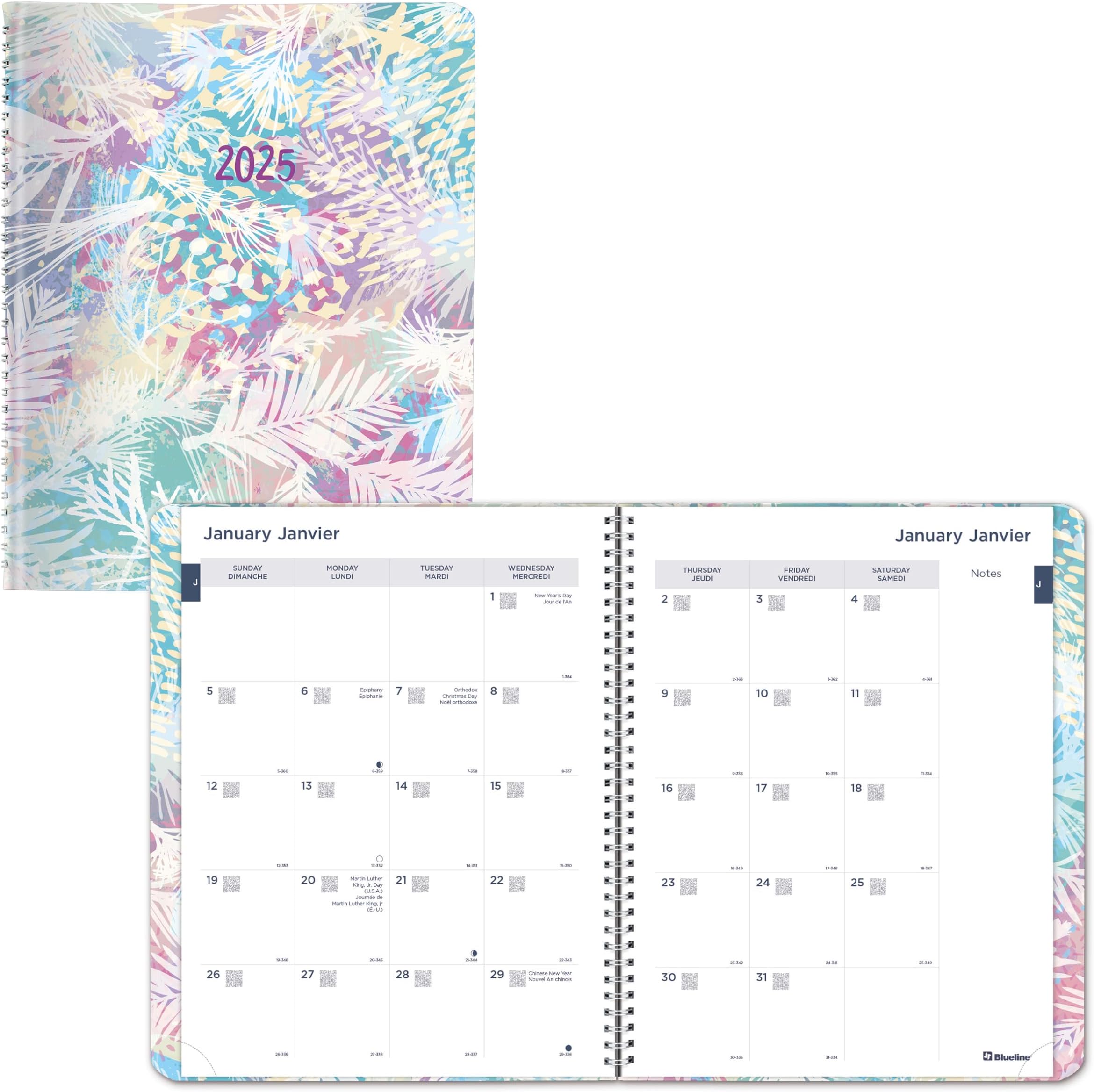 Blueline® Agenda mensuel 2025, 14 mois, décembre 2024 à janvier 2026 ...