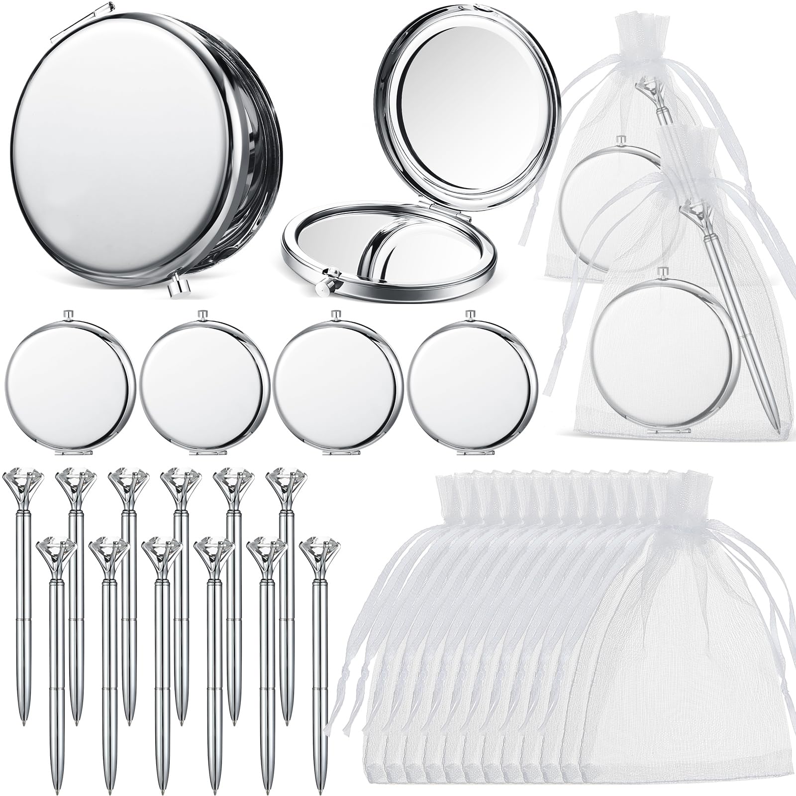 Amazon.com: 12 Set Compact Mirrors Bulk Wedding Favors for Guest ...