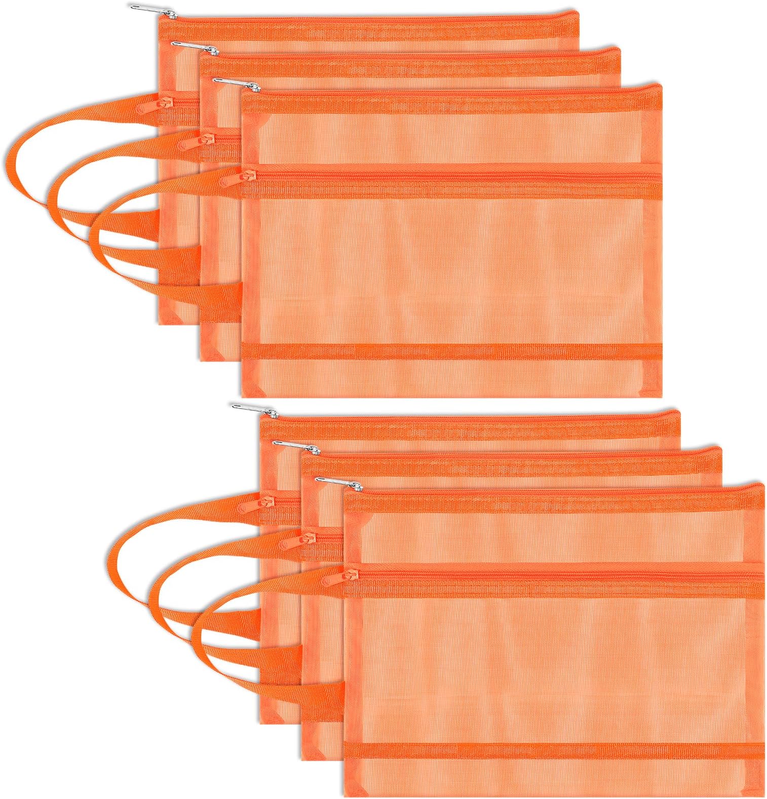Amazon.com : Fassave 6 Pack Mesh Zipper Pouch Bags, Double Layer Nylon ...