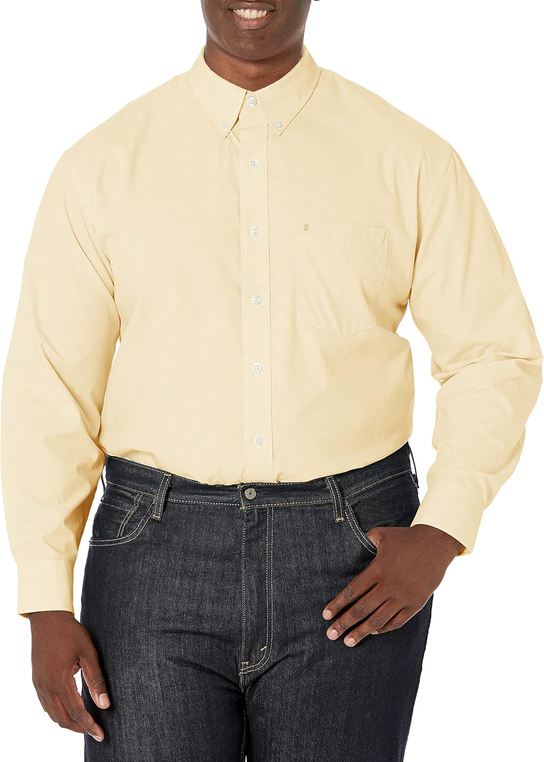 Amazon.com: IZOD Camisa de manga larga con botones grandes y altos para ...