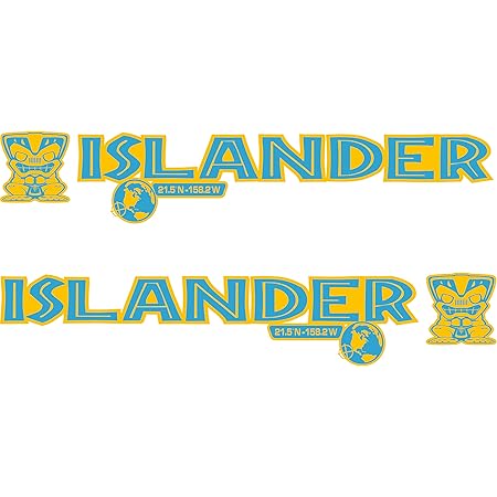 Amazon.com: 2 x Light Blue/Yellow Islander Edition Hood Decal Beach ...