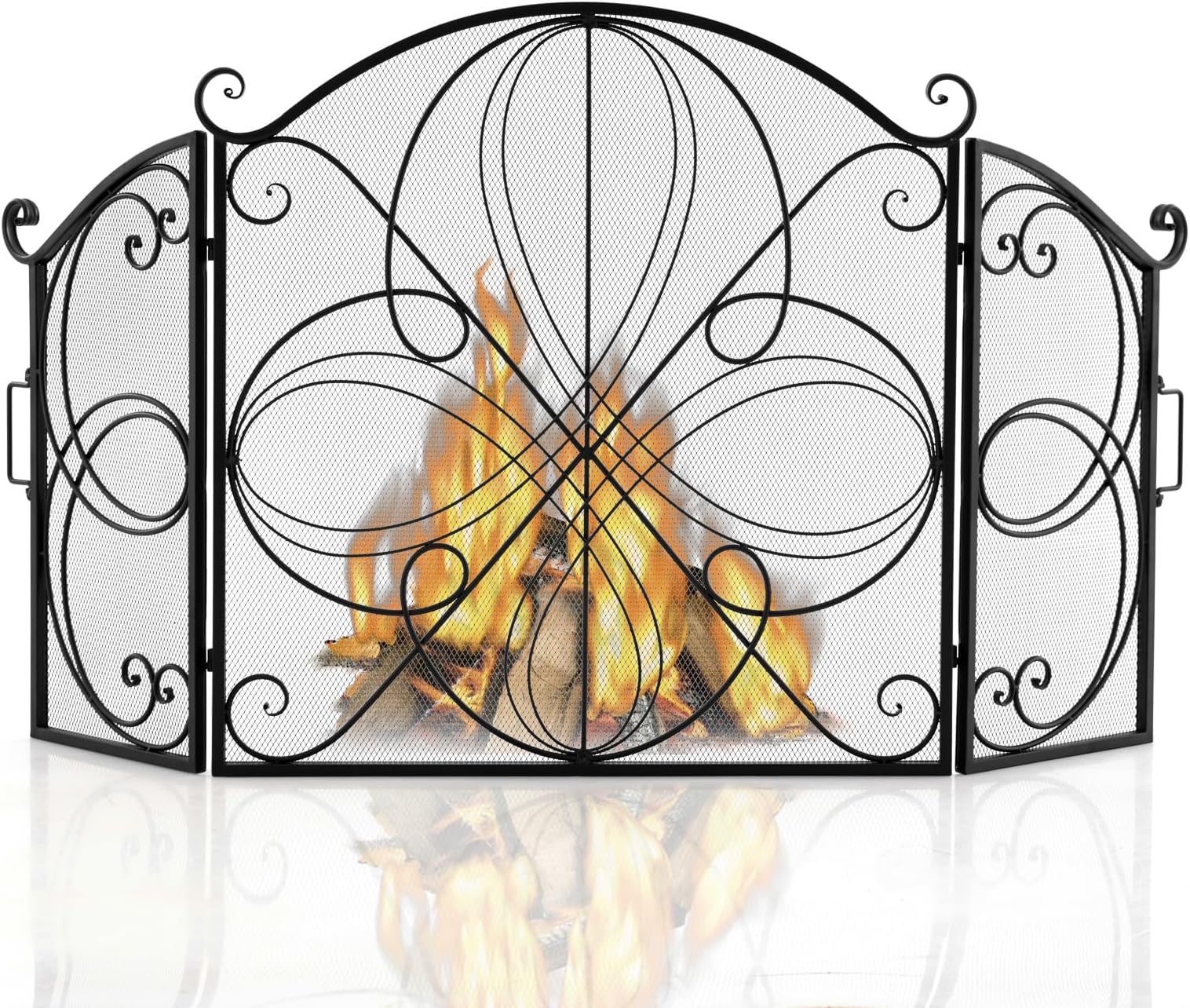 Amazon.com: COSTWAY 3 Panel Fireplace Screen, 59.5" x 32.5" Foldable ...