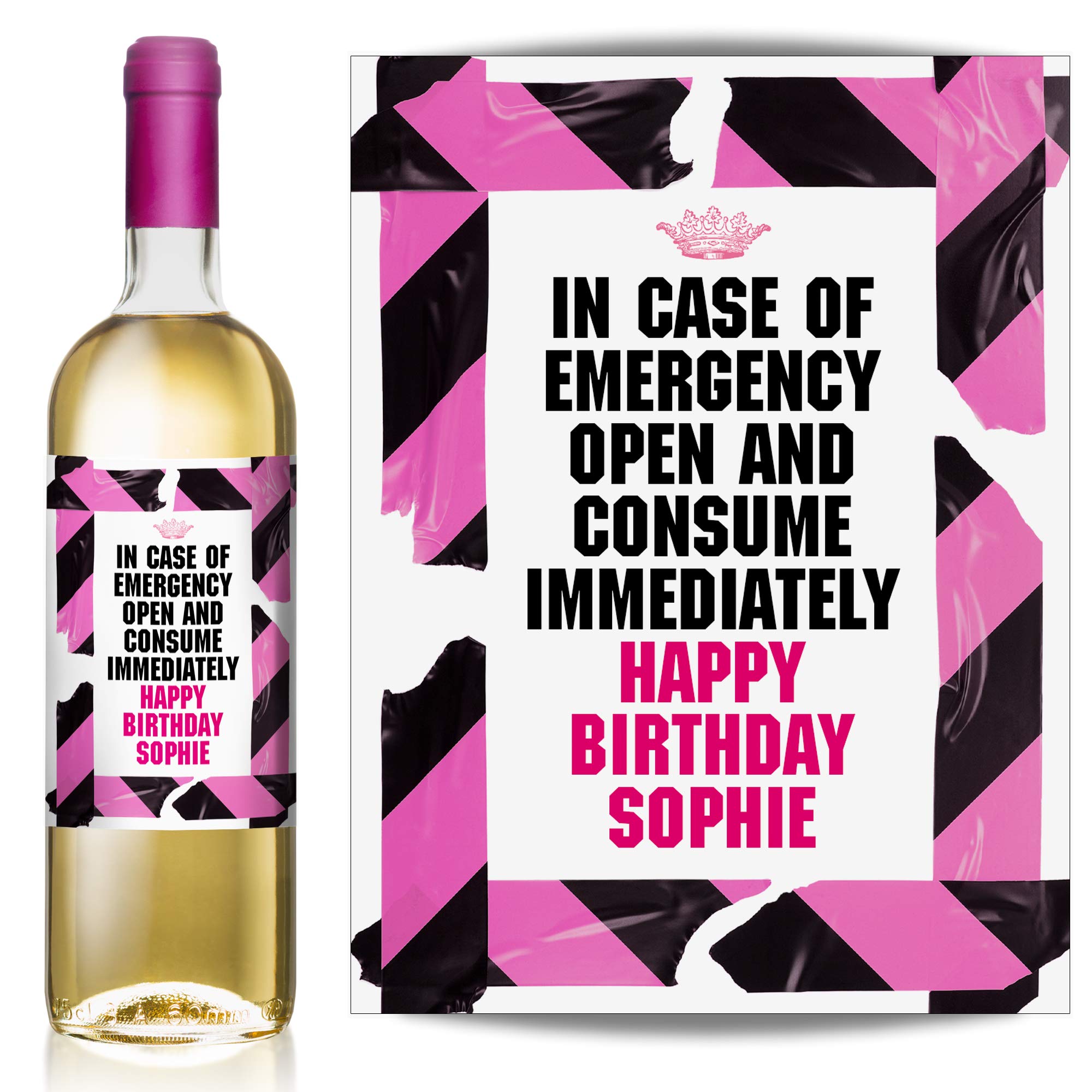 Personalised 'in case of Emergency Open and Consume Immediately' Wine ...