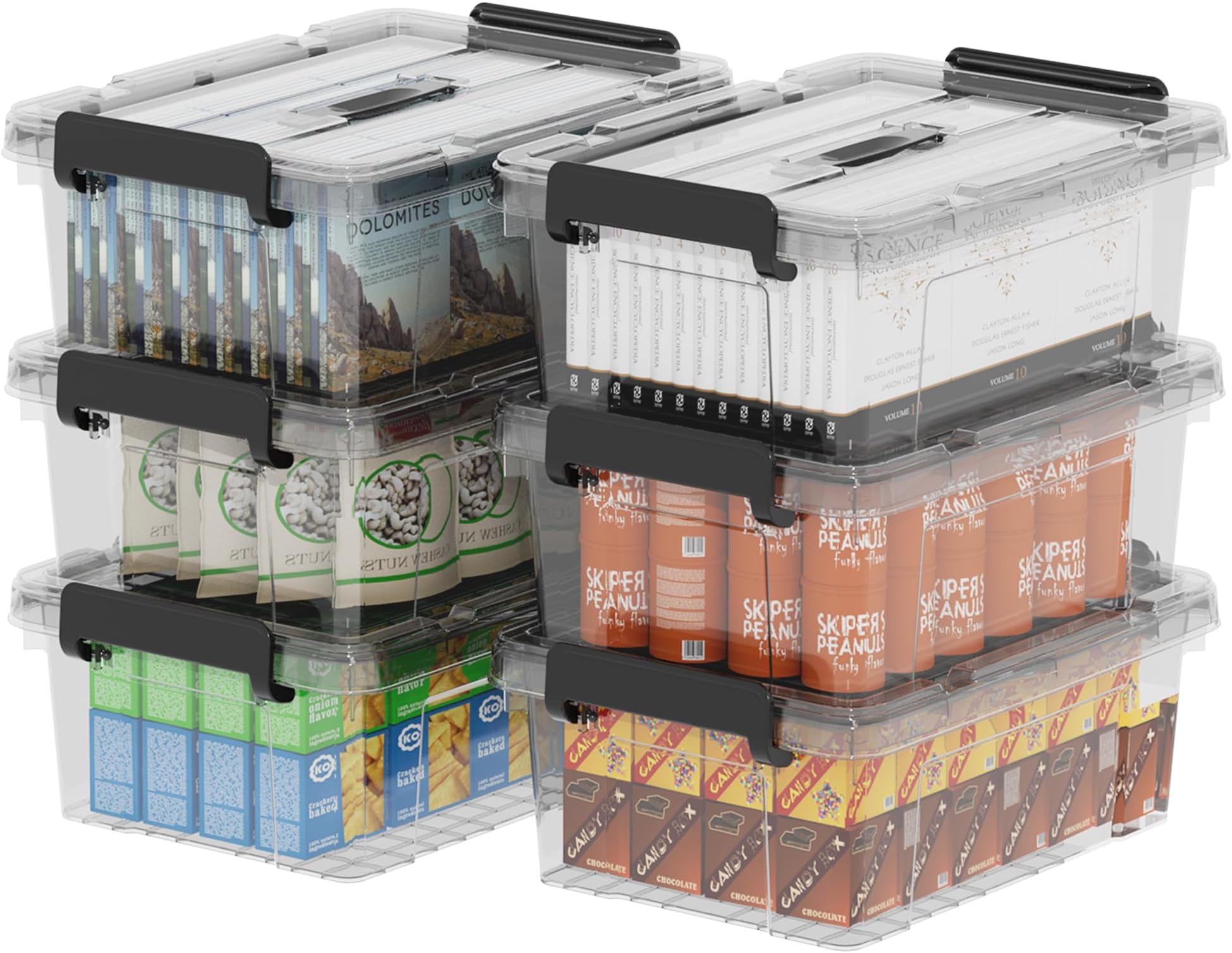 TML 15 Litre Plastic Storage Box Container With Clip On Lid and Handle ...