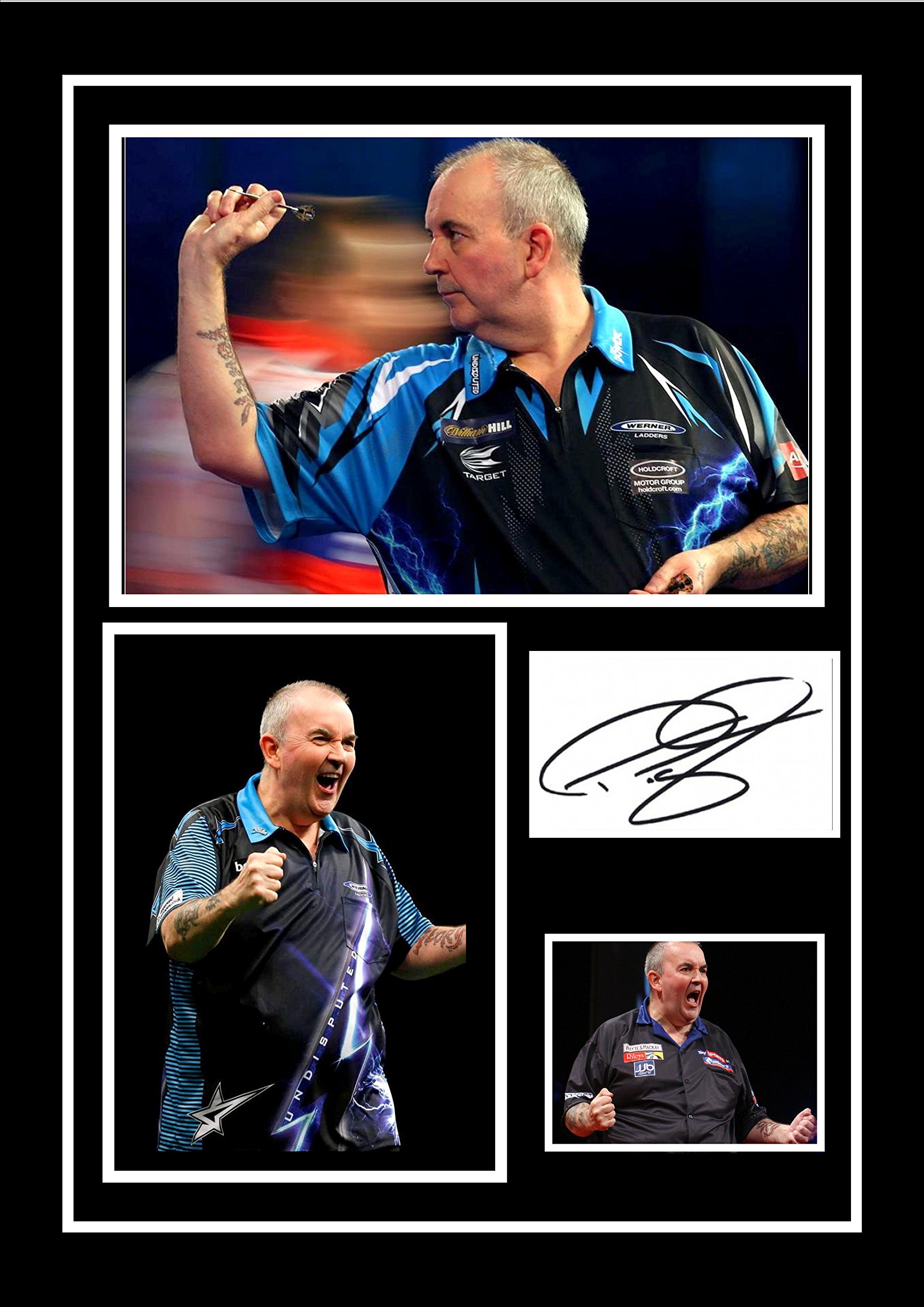 Stunning Quality Phil Taylor Signed/Autographed Print. Darts. (A4 Print ...