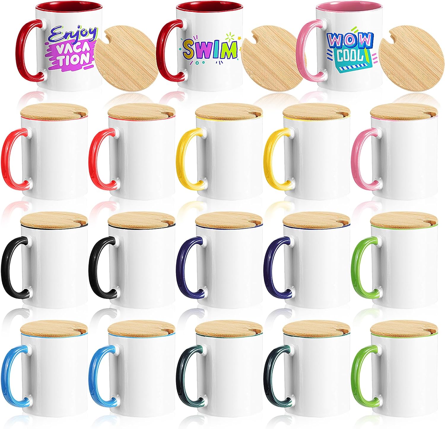Sliner 18 Pieces Sublimation Mugs 11 oz Sublimation Coffee Mugs with ...