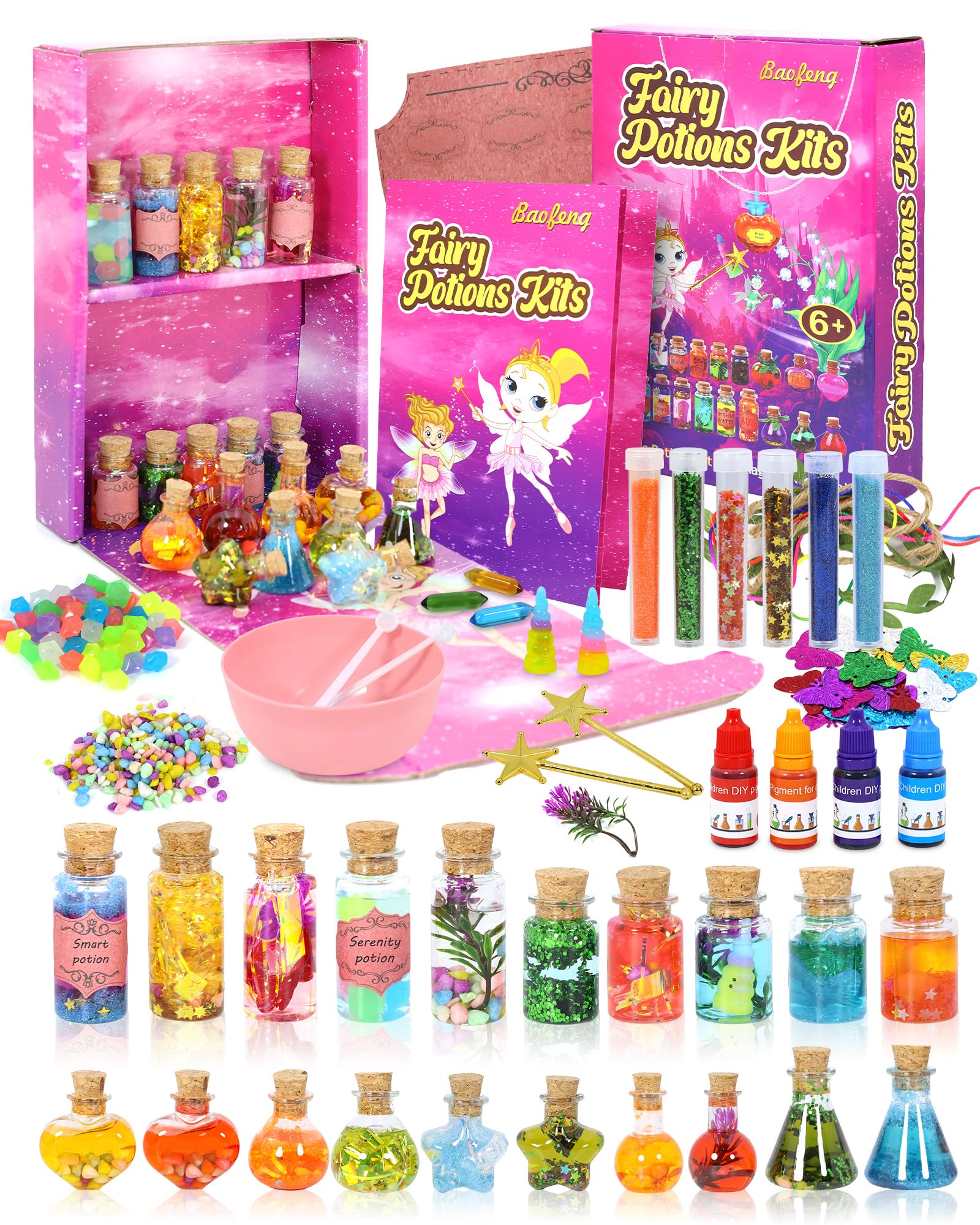 Magic Potions Craft Kit for Kids with 20-Piece Potion Bottles ...